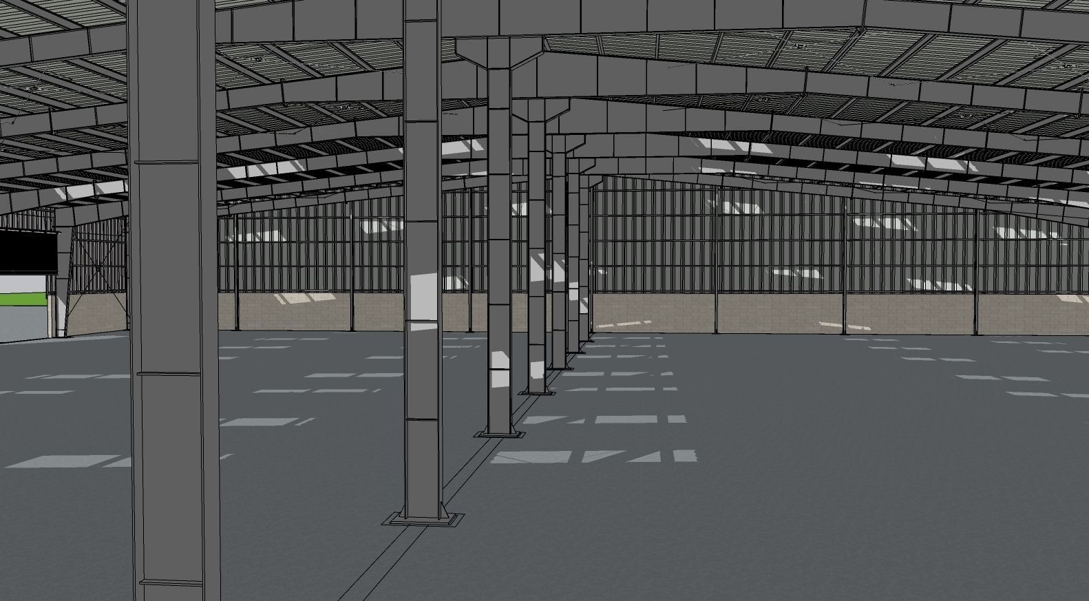 SIMPLE PEB WAREHOUSE SHED STRUCTURE - 164 FT X 164 FT - 25 FT 3D model ...