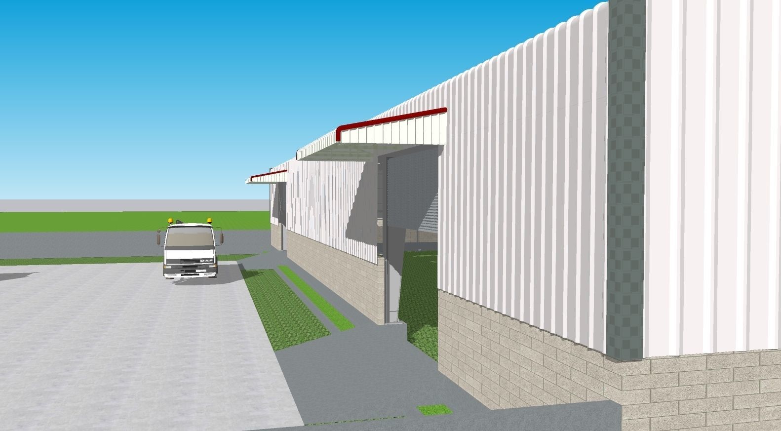 SIMPLE PEB WAREHOUSE SHED STRUCTURE - 164 FT X 164 FT - 25 FT 3D model ...