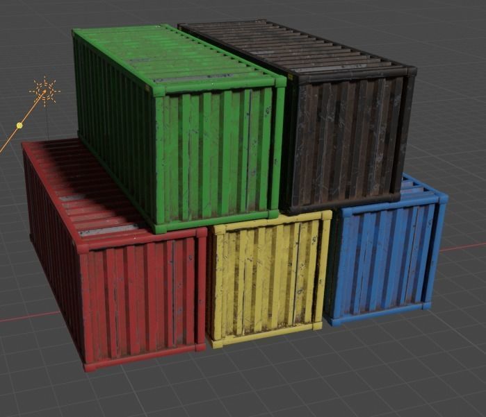 5 Shipping-Containers free VR / AR / low-poly 3D model | CGTrader