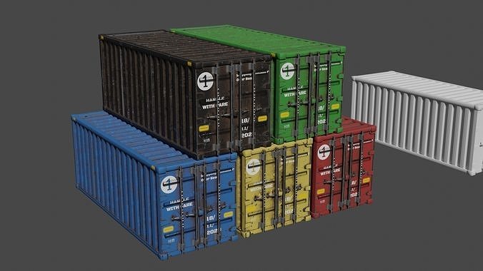 5 Shipping-Containers free VR / AR / low-poly 3D model | CGTrader