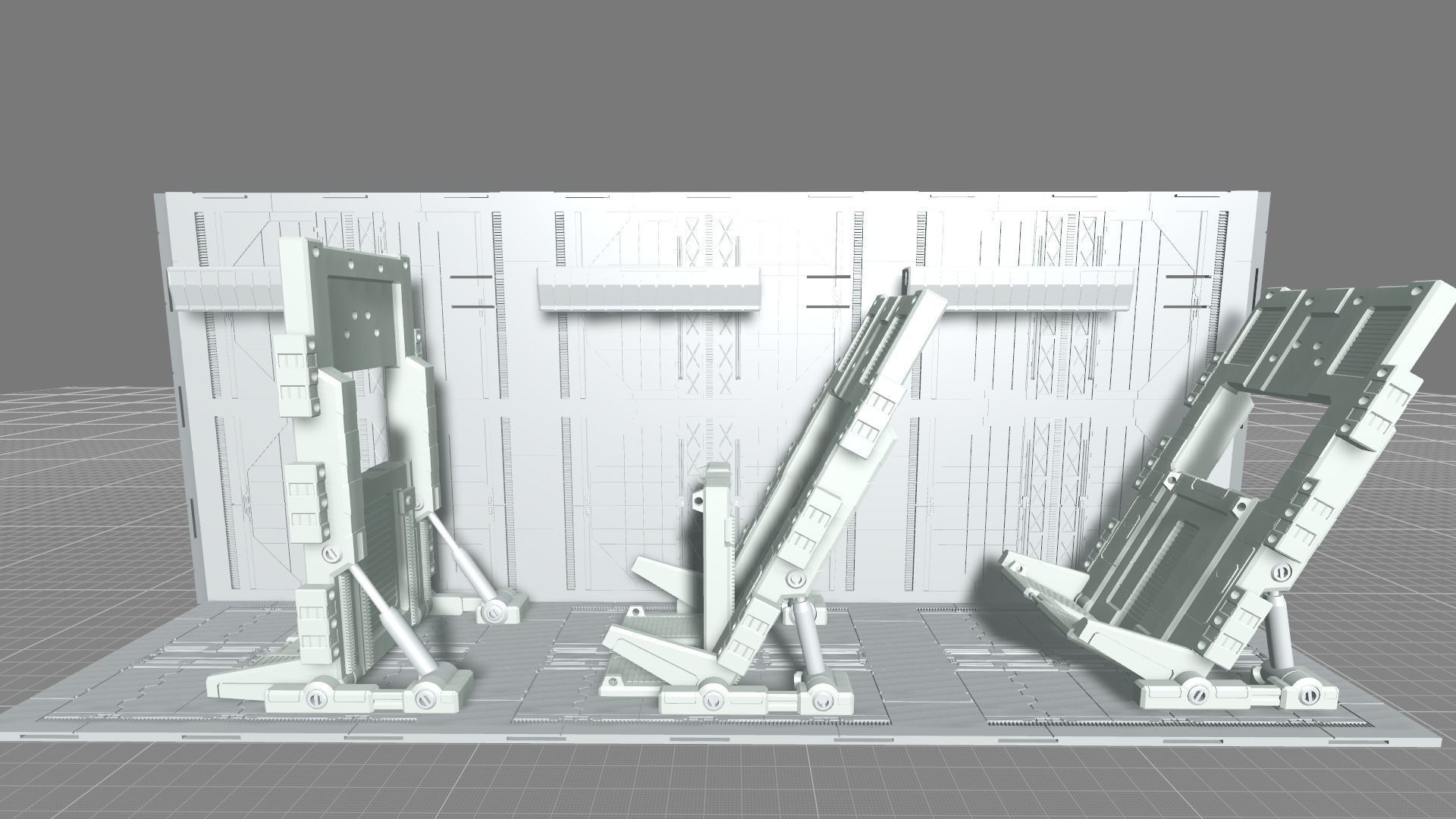 MHB08OC-Classic Mech Hangar Platform Deck Customizable 3D model 3D ...