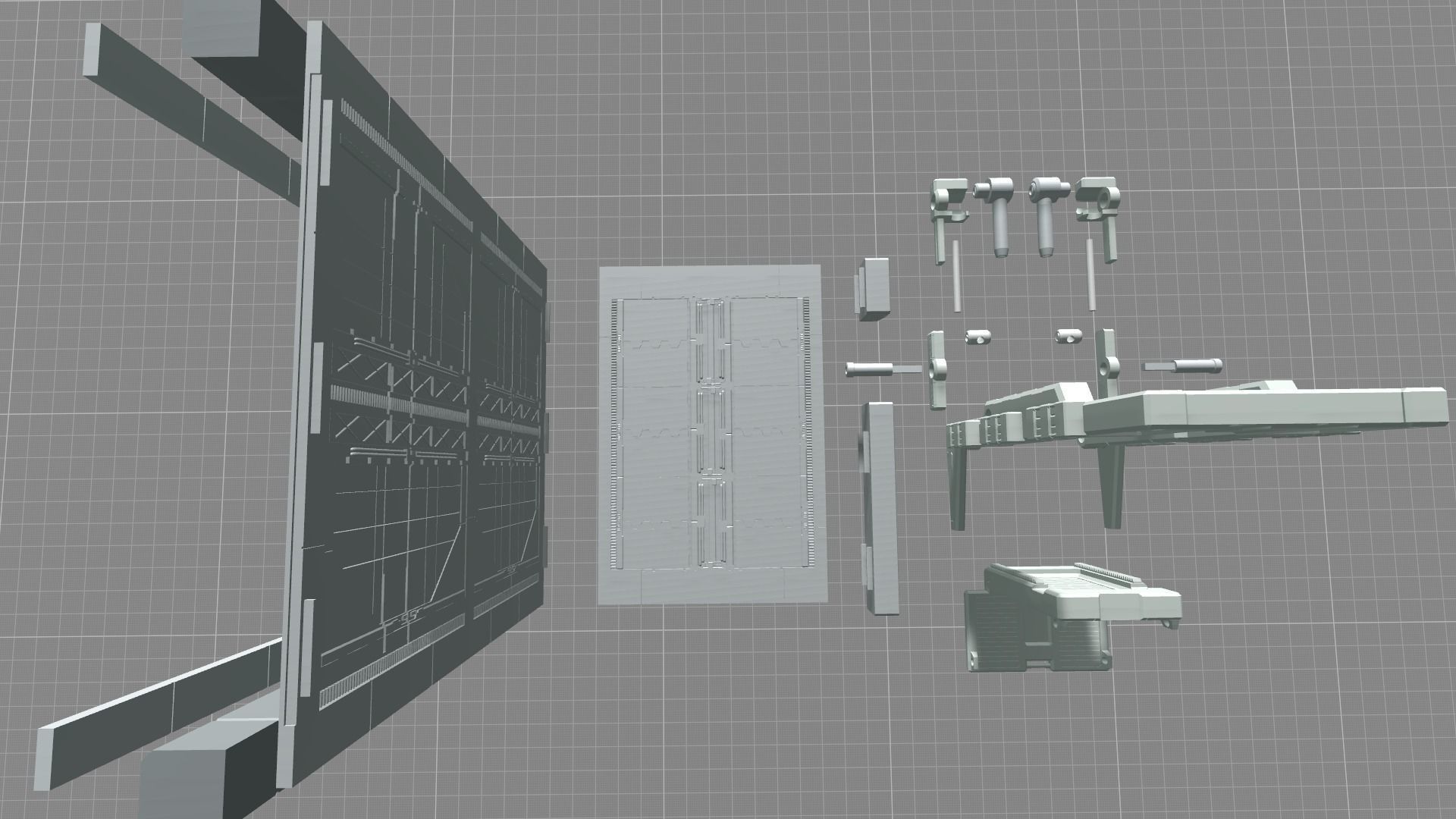 MHB08OC-Classic Mech Hangar Platform Deck Customizable 3D model 3D ...