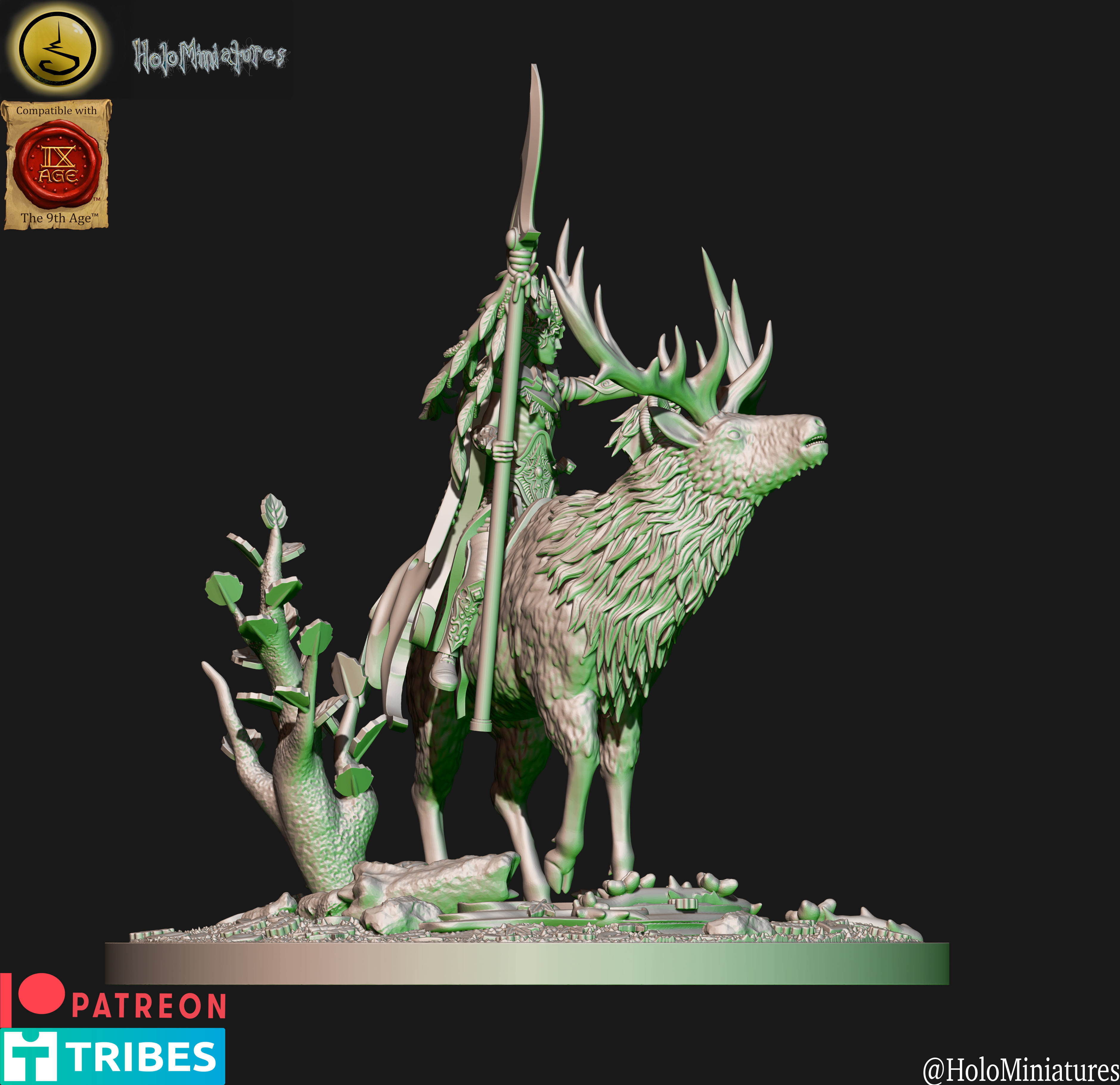 Wood elves Kings hunters unit filler stag lord 2 3D model 3D printable ...