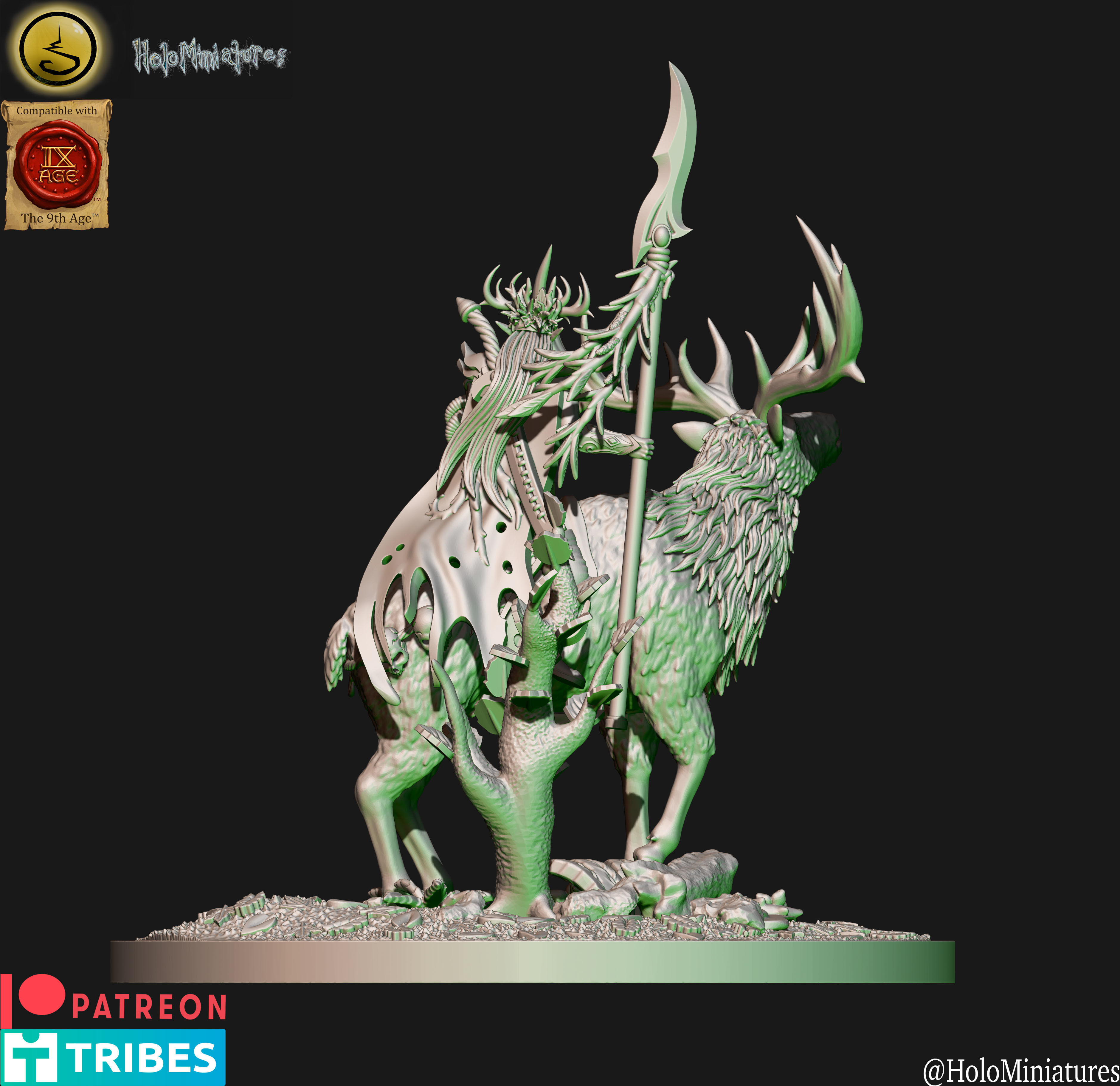 Wood elves Kings hunters unit filler stag lord 2 3D model 3D printable ...