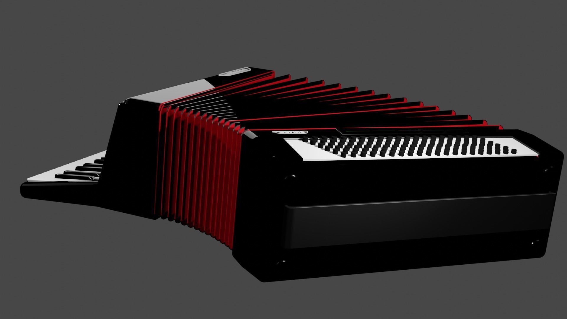Model accordion harmonica Open 3D model | CGTrader