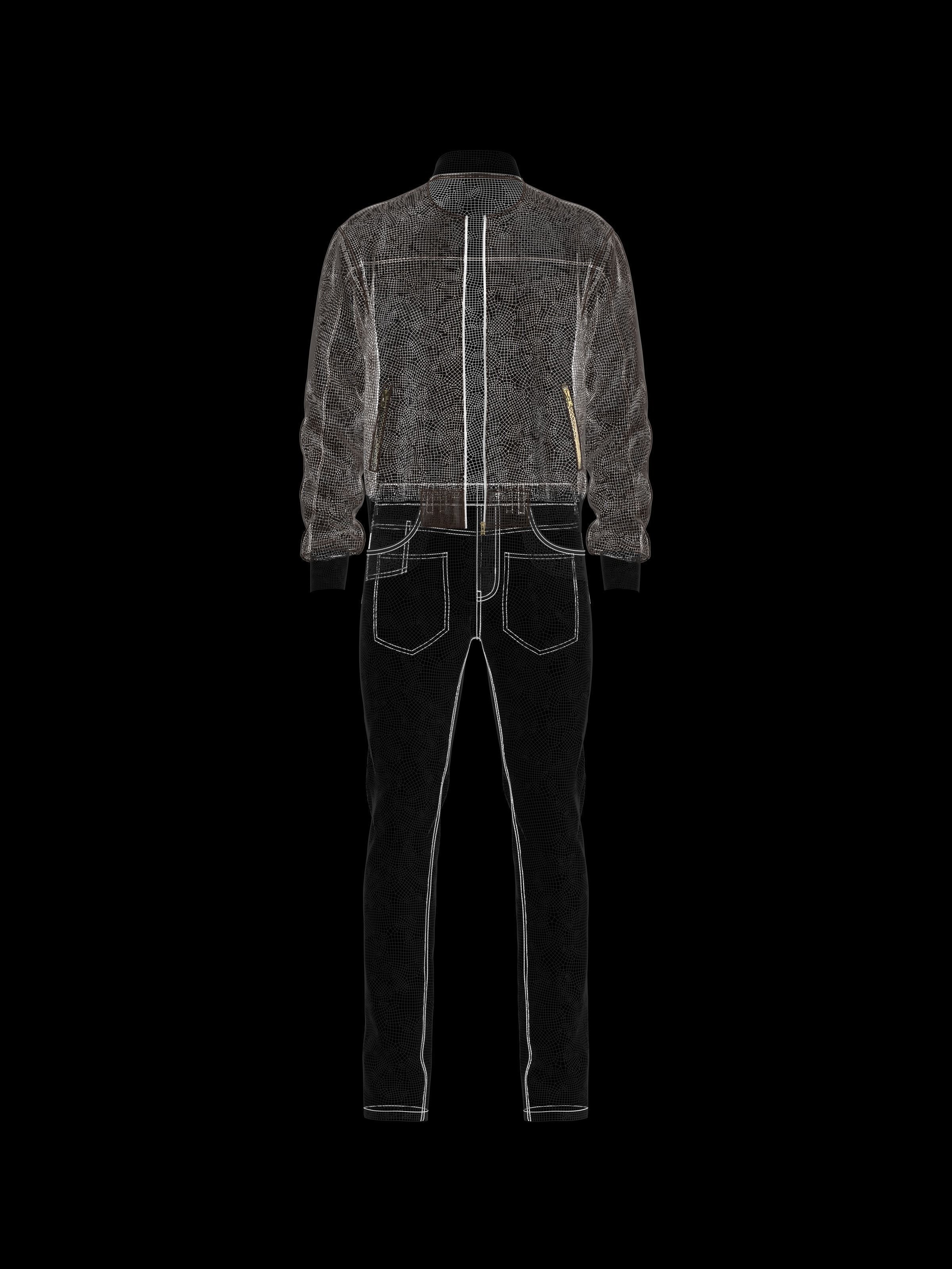 leather bumber jacket outfit 3d model 3D model | CGTrader