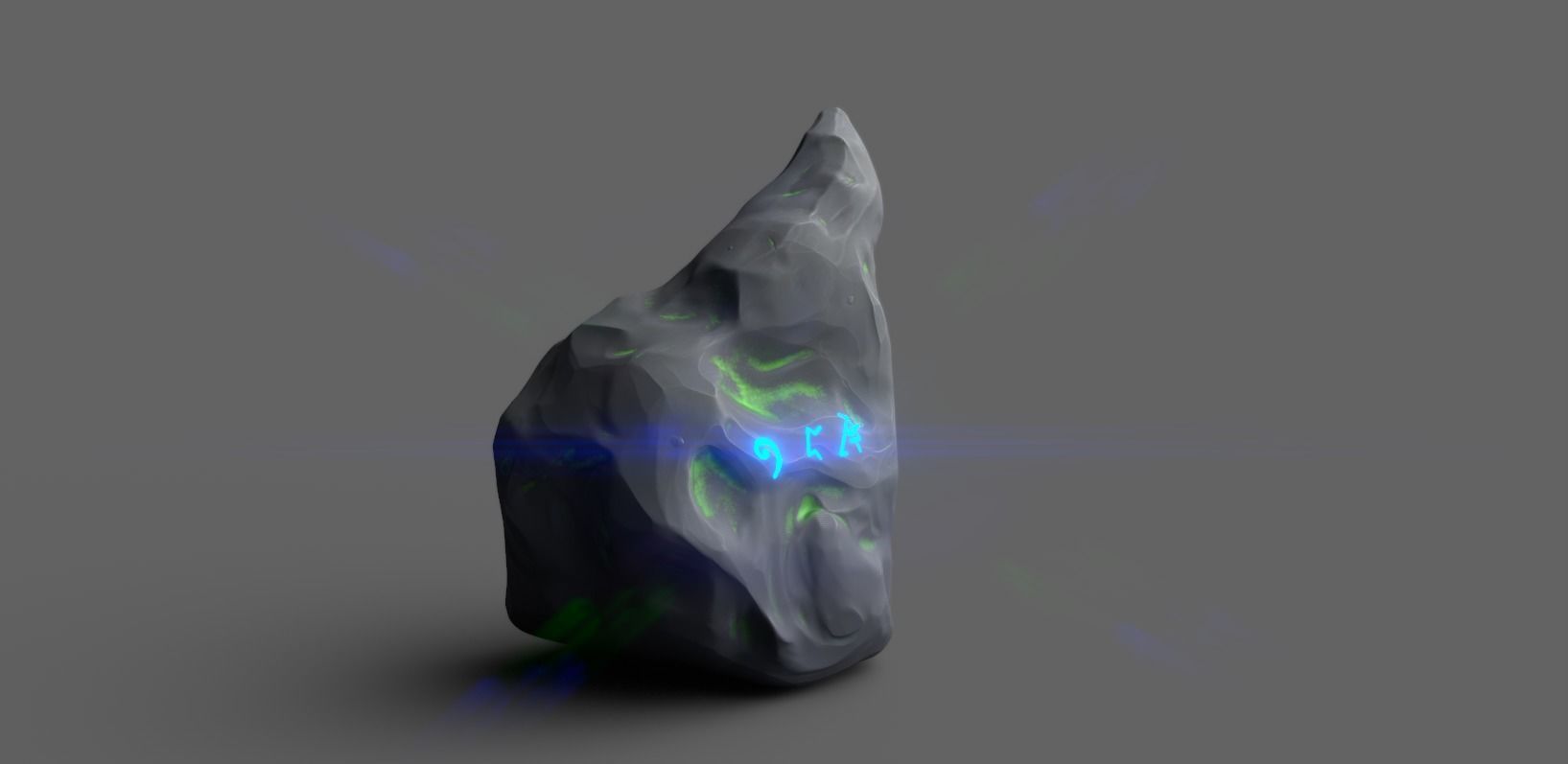 Stylized Fantasy Rock Glowing Runes 3D model | CGTrader