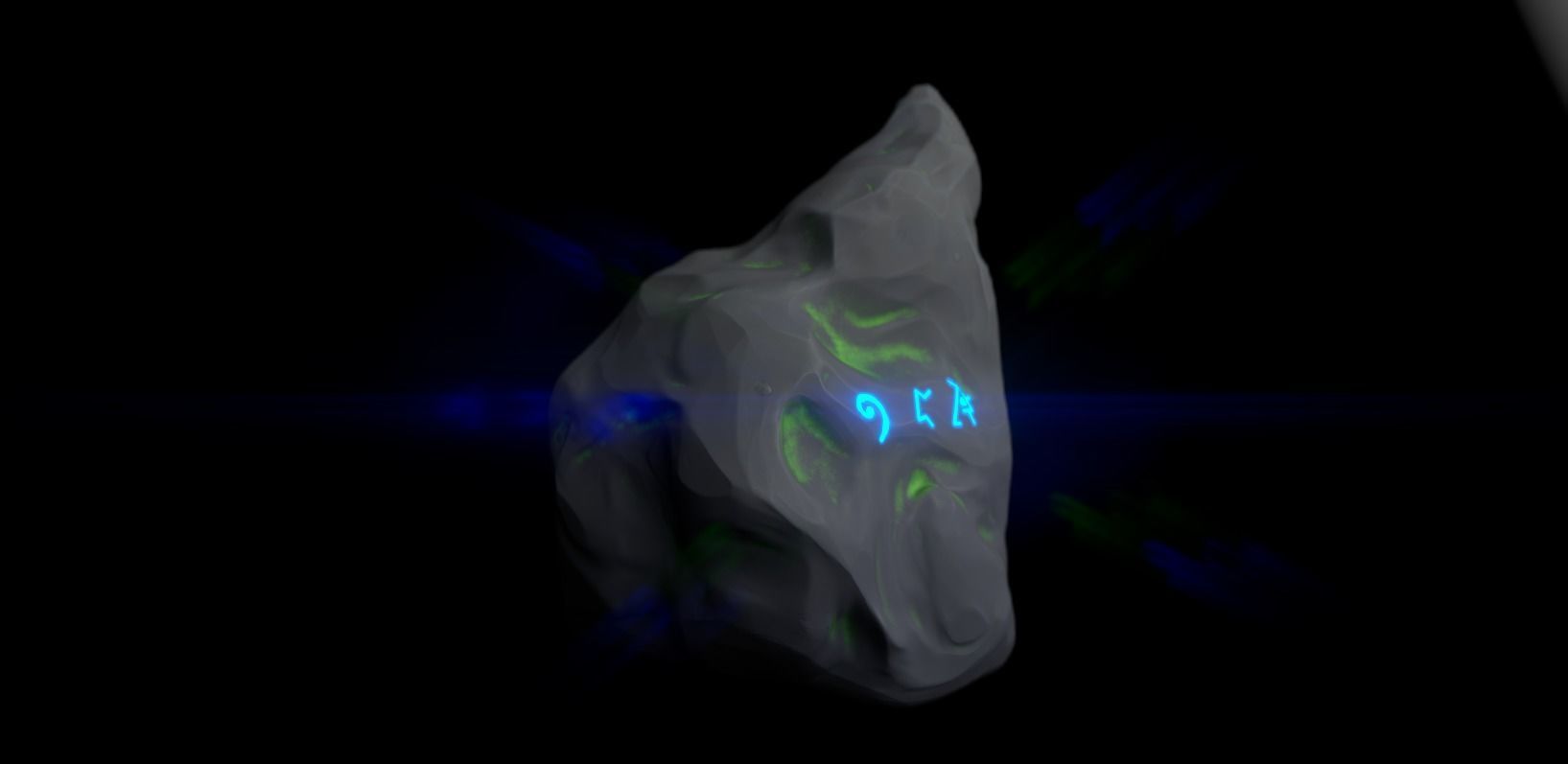 Stylized Fantasy Rock Glowing Runes 3D model | CGTrader