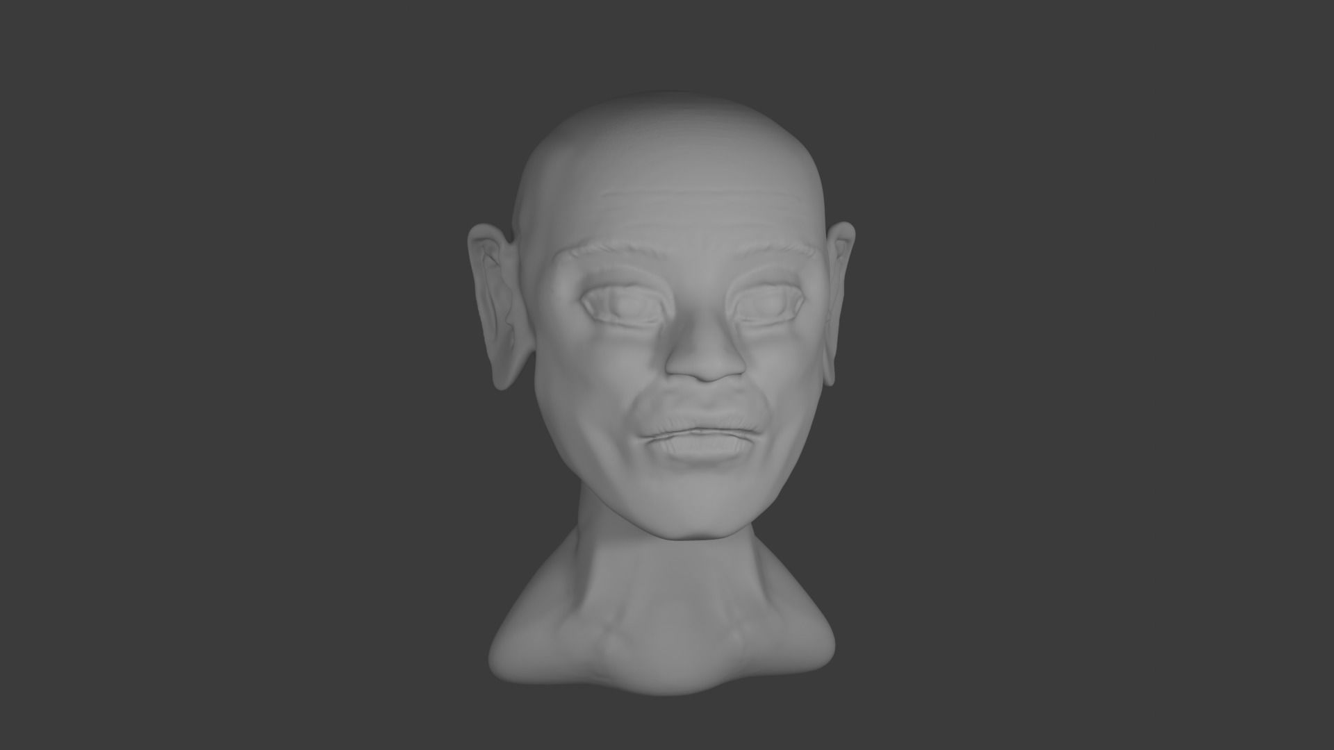 Creepy off-human base head mesh 3D model | CGTrader