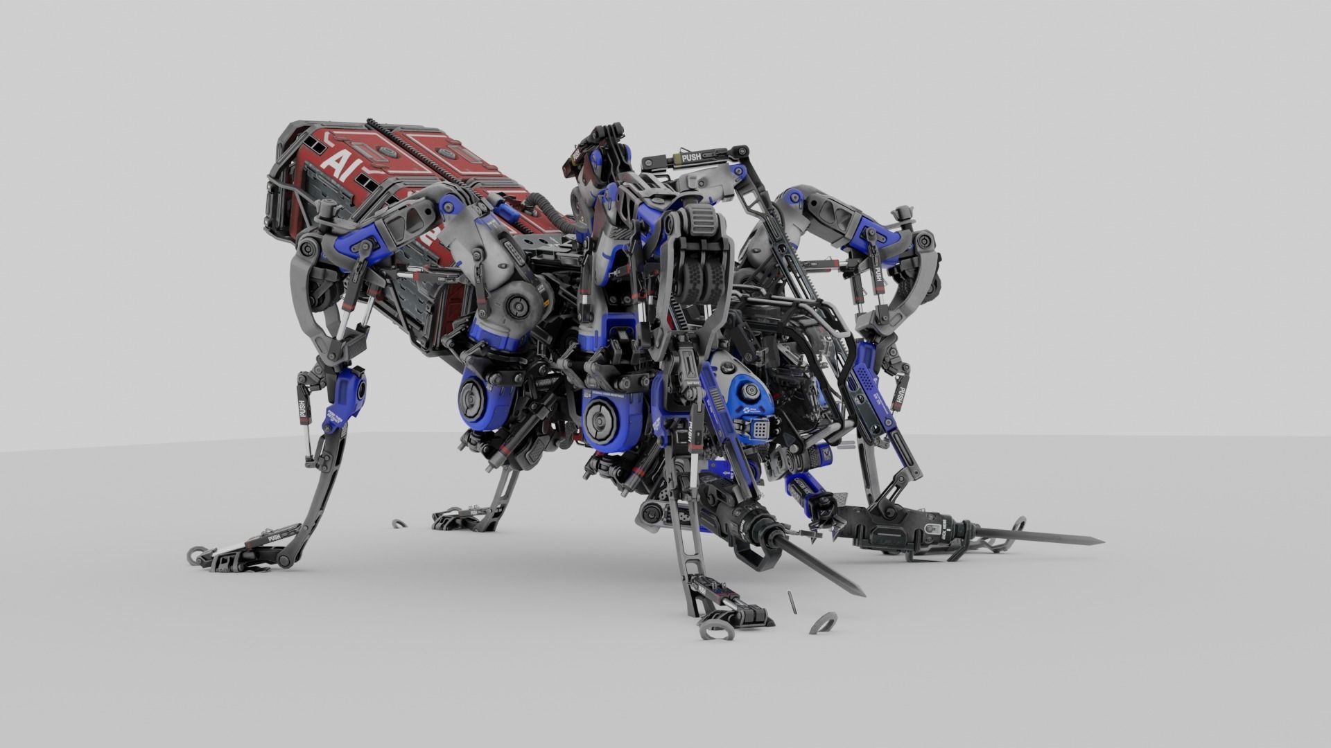Spider Mining Robot 3D model animated rigged | CGTrader