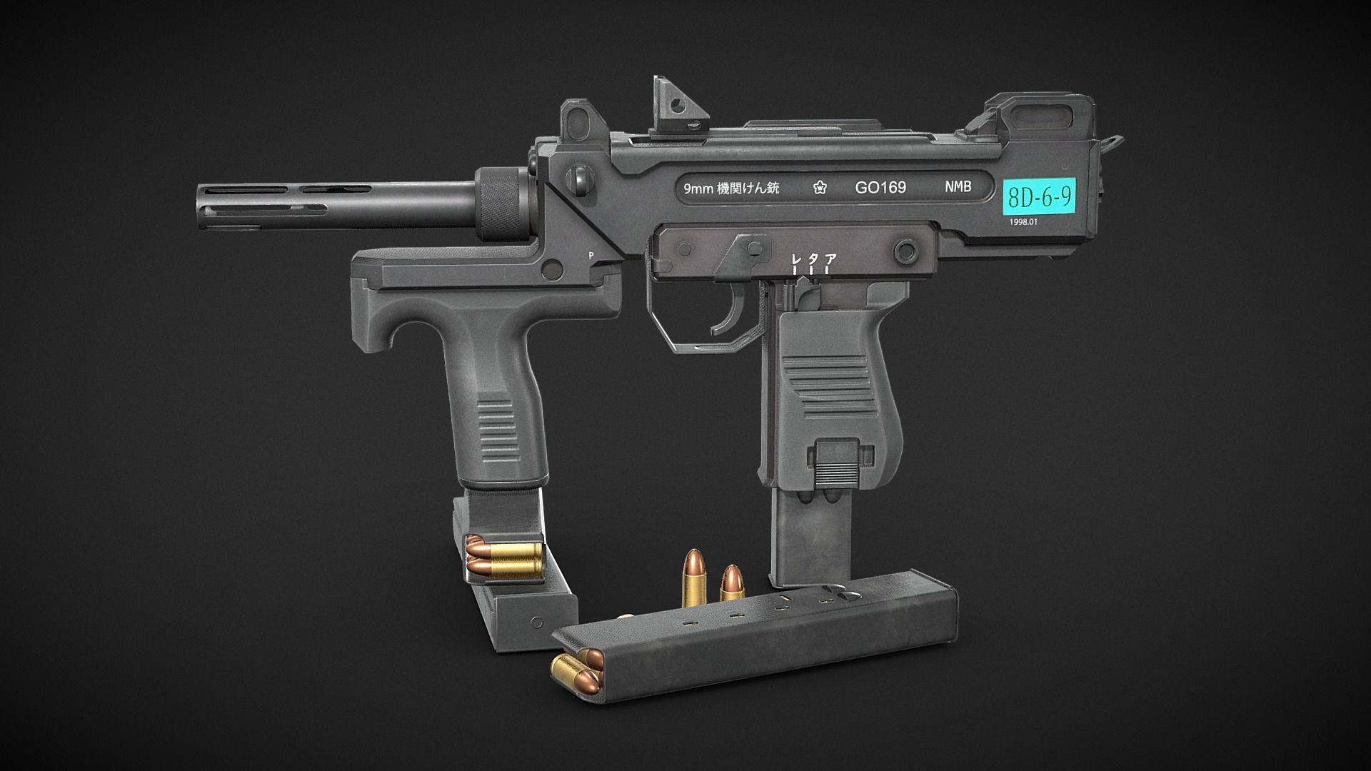 3D model Minebea PM-9 Japanese 9mm Machine Pistol - Game Asset VR / AR ...