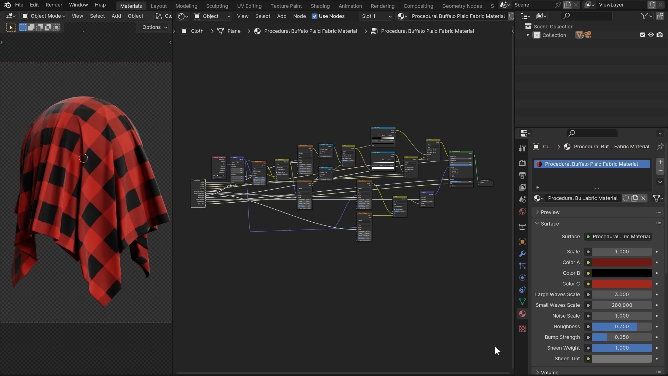 Procedural Buffalo Plaid Fabric Material Texture | CGTrader