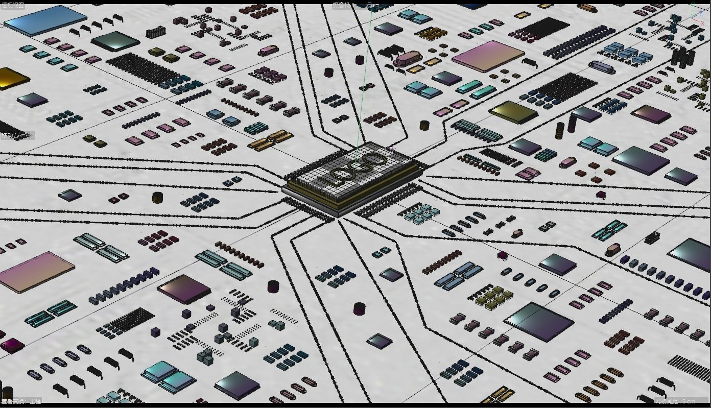 Colorful chip stylized circuit board 3D model 3D model animated | CGTrader