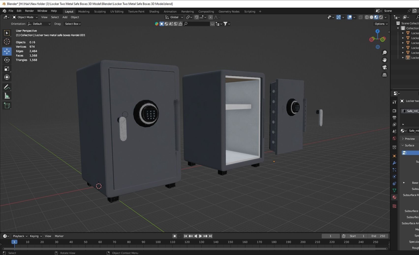 Locker Two Metal Safe Boxes 3D Model 3D model | CGTrader