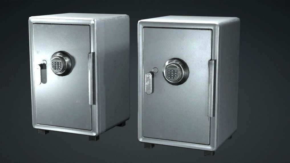 Locker Two Metal Safe Boxes 3D Model 3D model | CGTrader