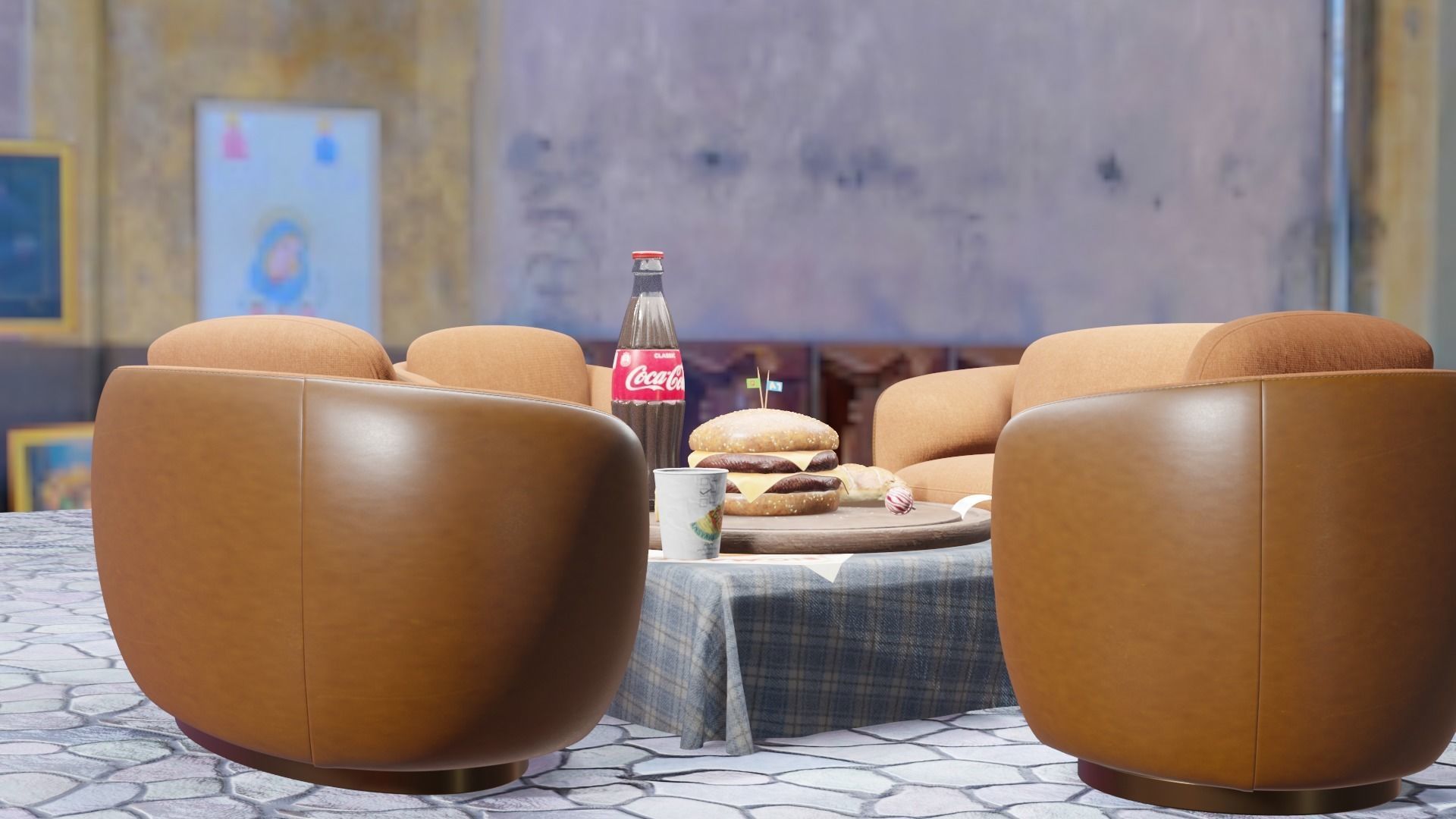 3D model Restaurant Table Chair Configuration Setups Family 3D model VR ...