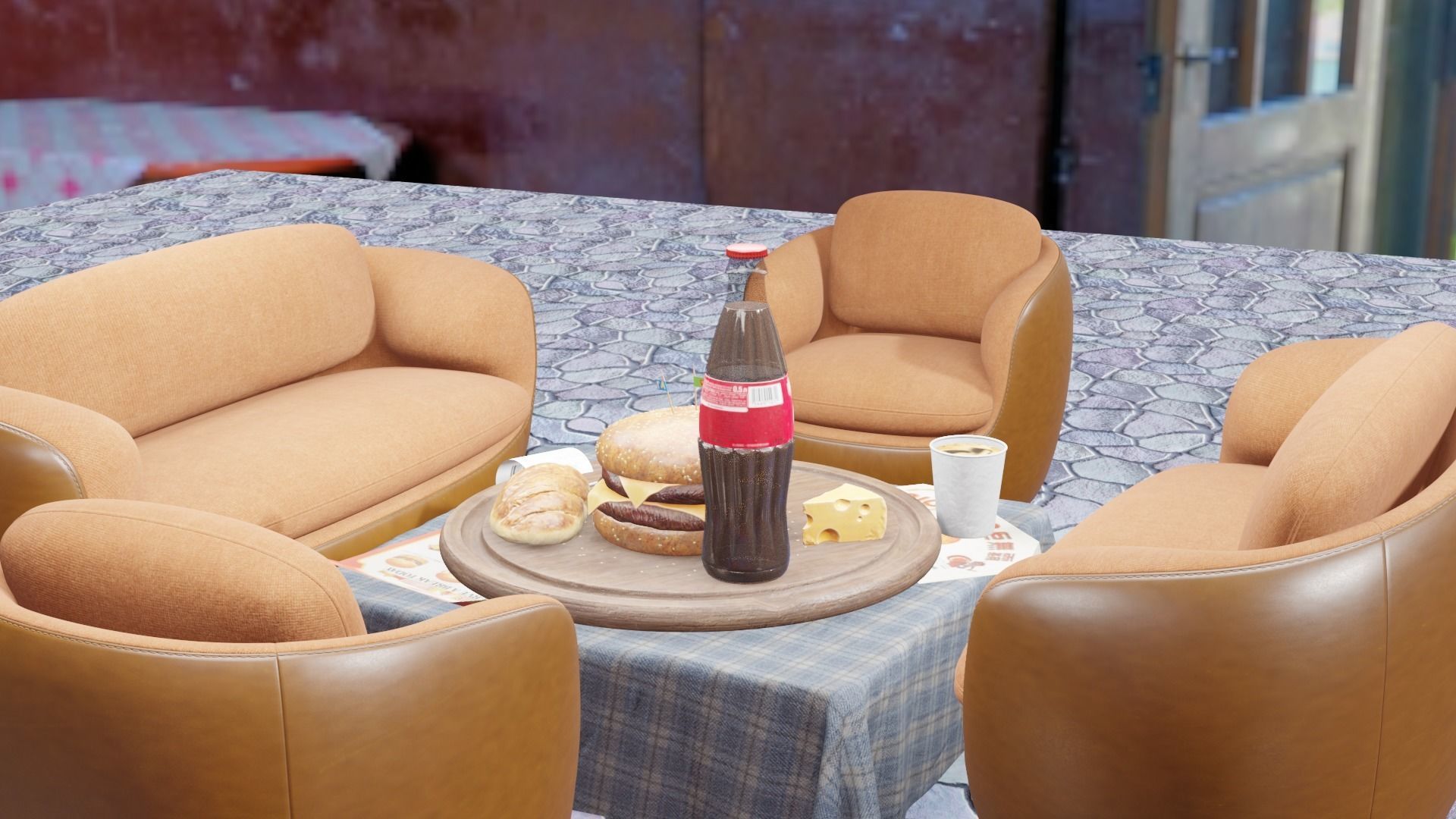 3D model Restaurant Table Chair Configuration Setups Family 3D model VR ...