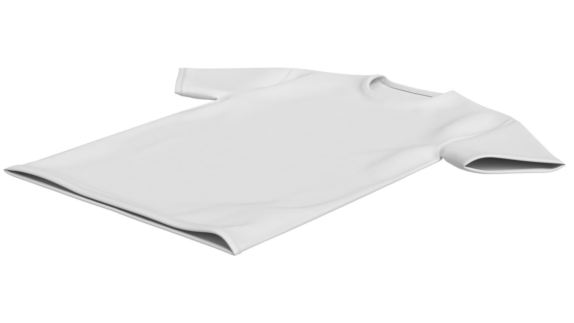 Crew Neck T-Shirt Flat Lay For Men 3D model | CGTrader