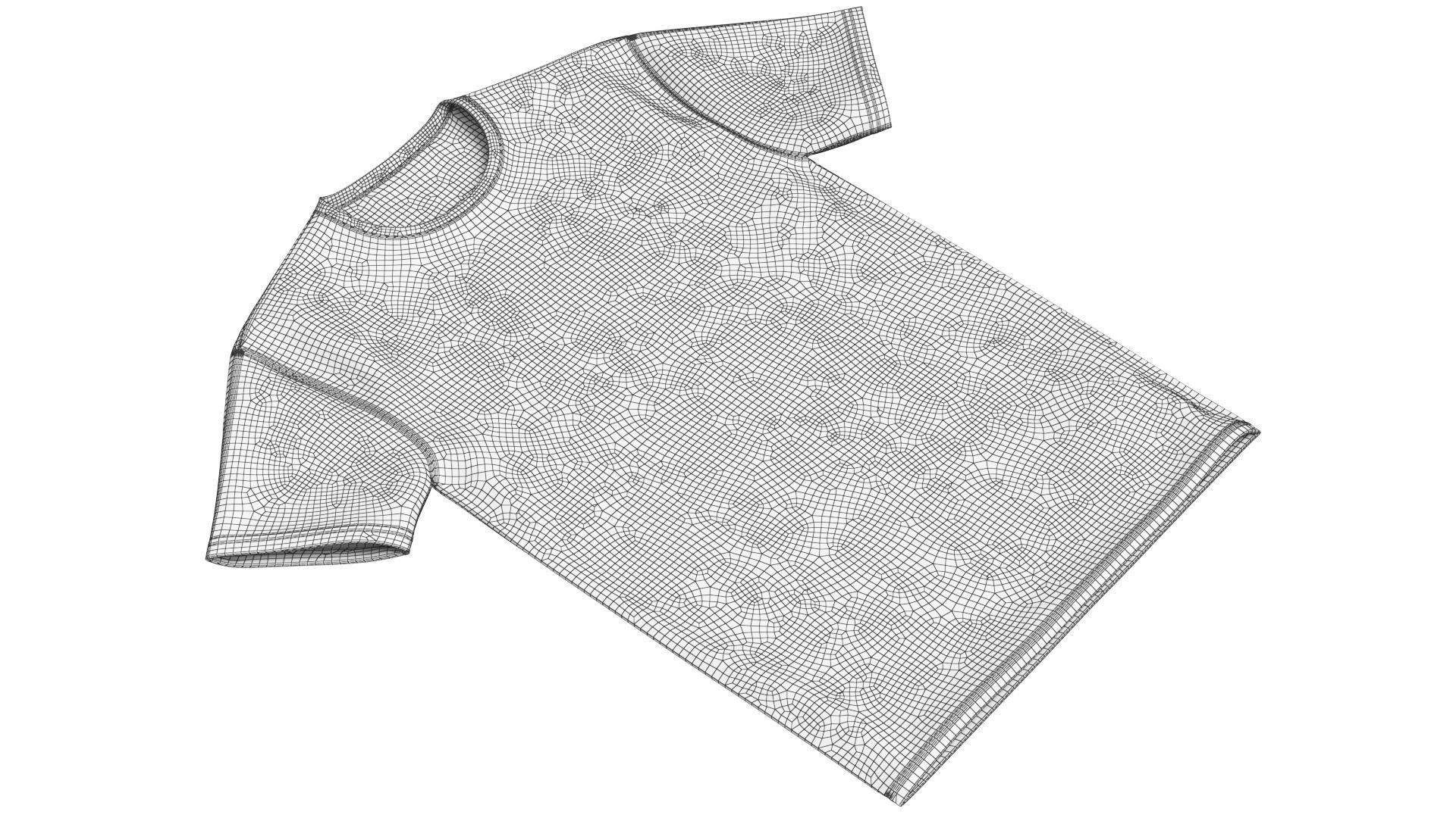 Crew Neck T-Shirt Flat Lay For Men 3D model | CGTrader