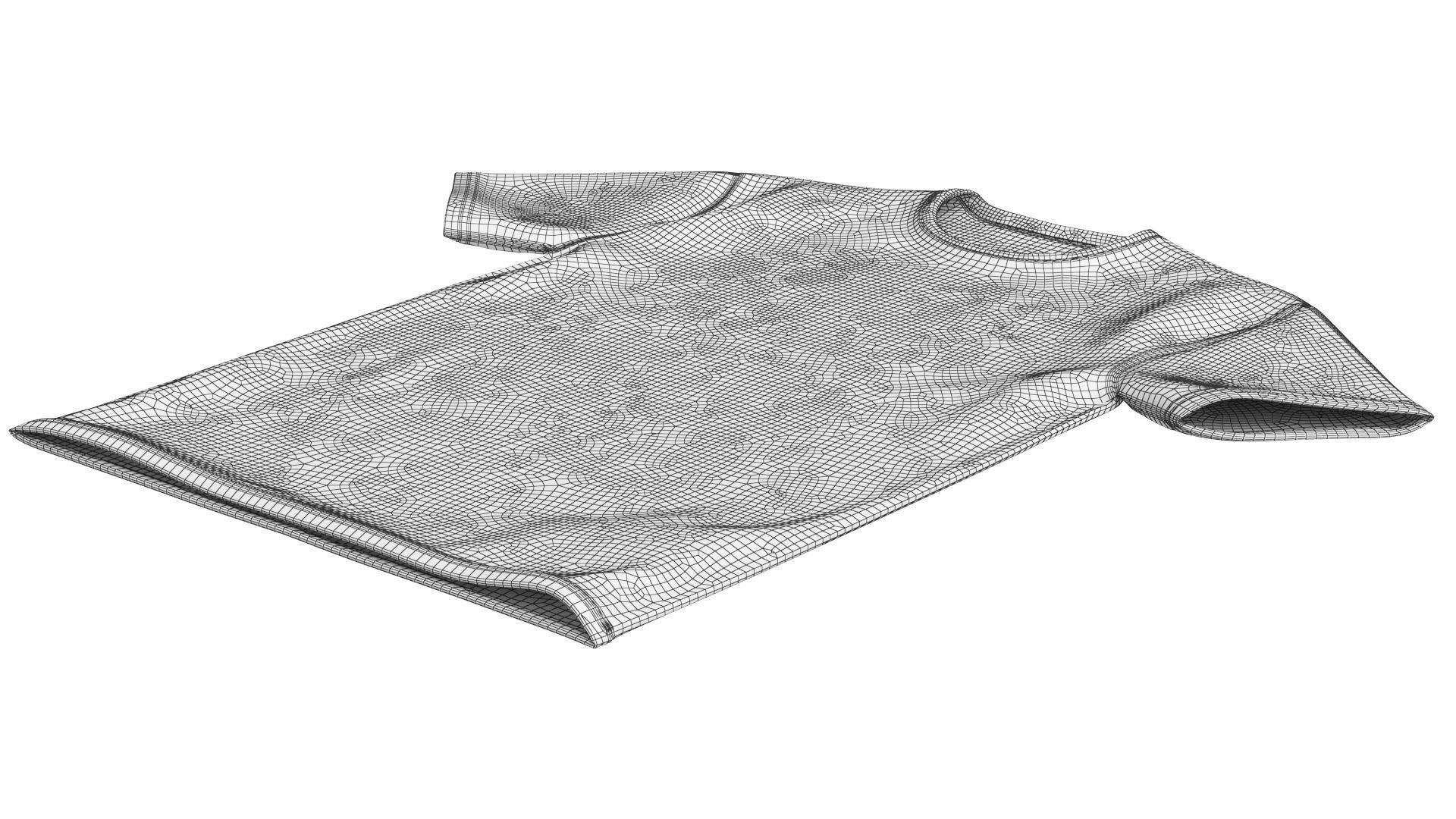 Crew Neck T-Shirt Flat Lay For Men 3D model | CGTrader