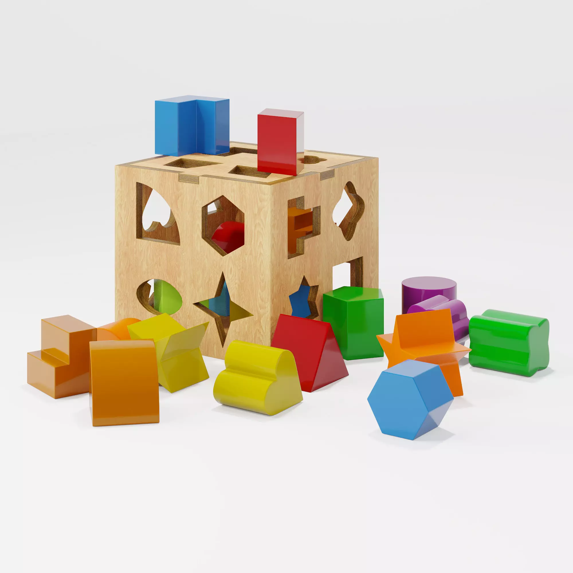 Chad Valley Style Playsmart Toy Block Shape Set 3D model | CGTrader