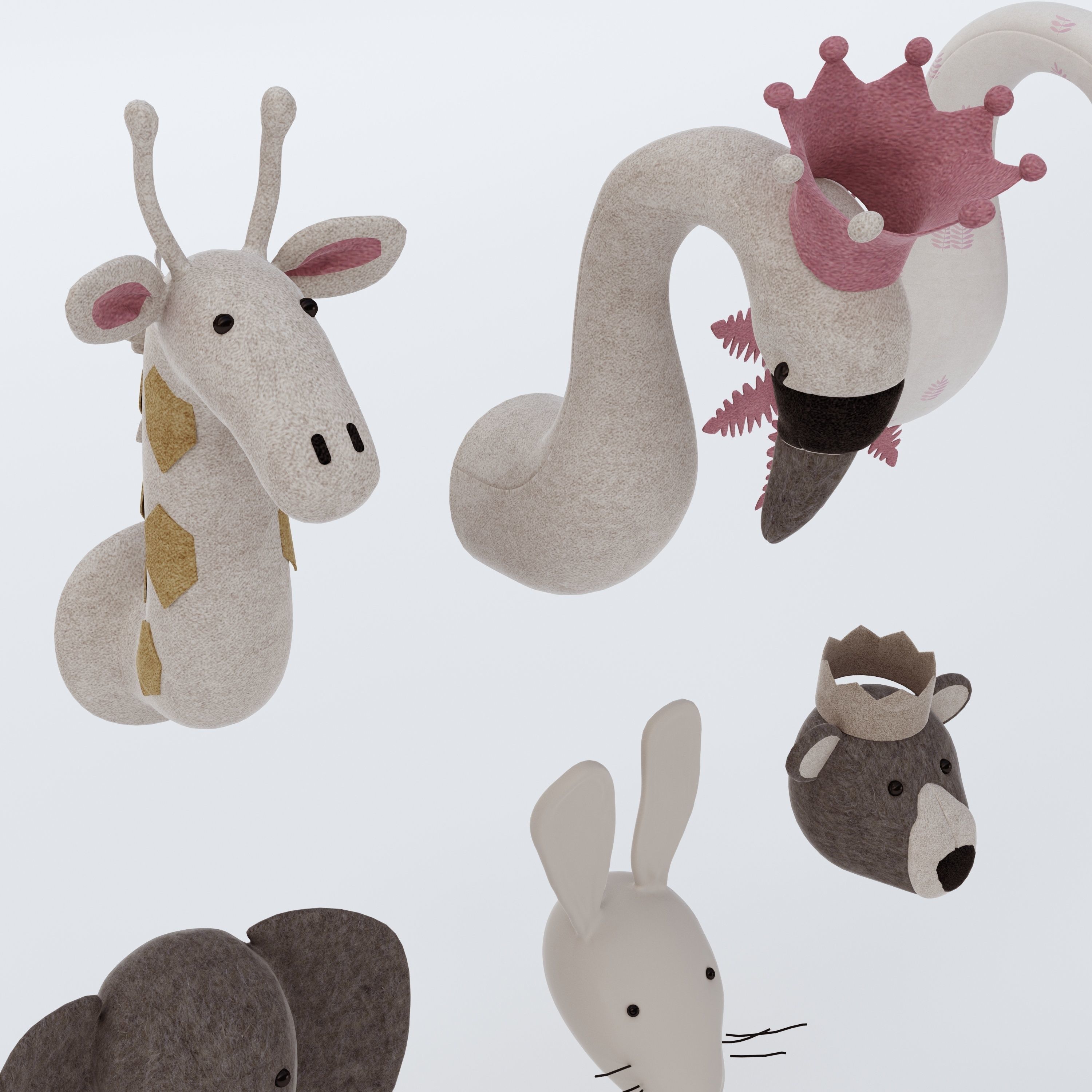 Fluffy Wall Toys 3D model | CGTrader