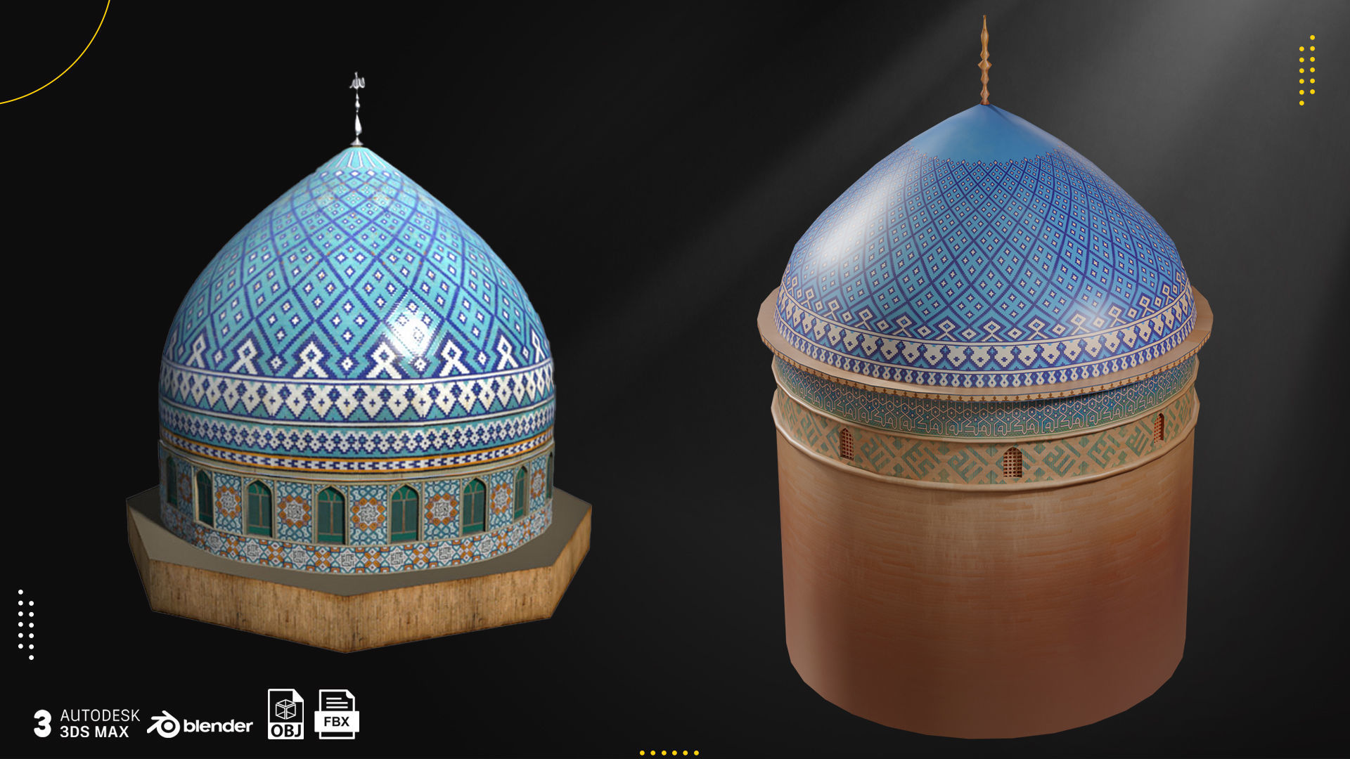 3D model Mosque Dome Base Mesh VR / AR / low-poly | CGTrader