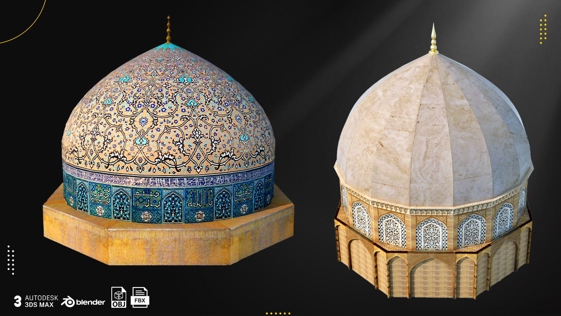 3D model Mosque Dome Base Mesh VR / AR / low-poly | CGTrader