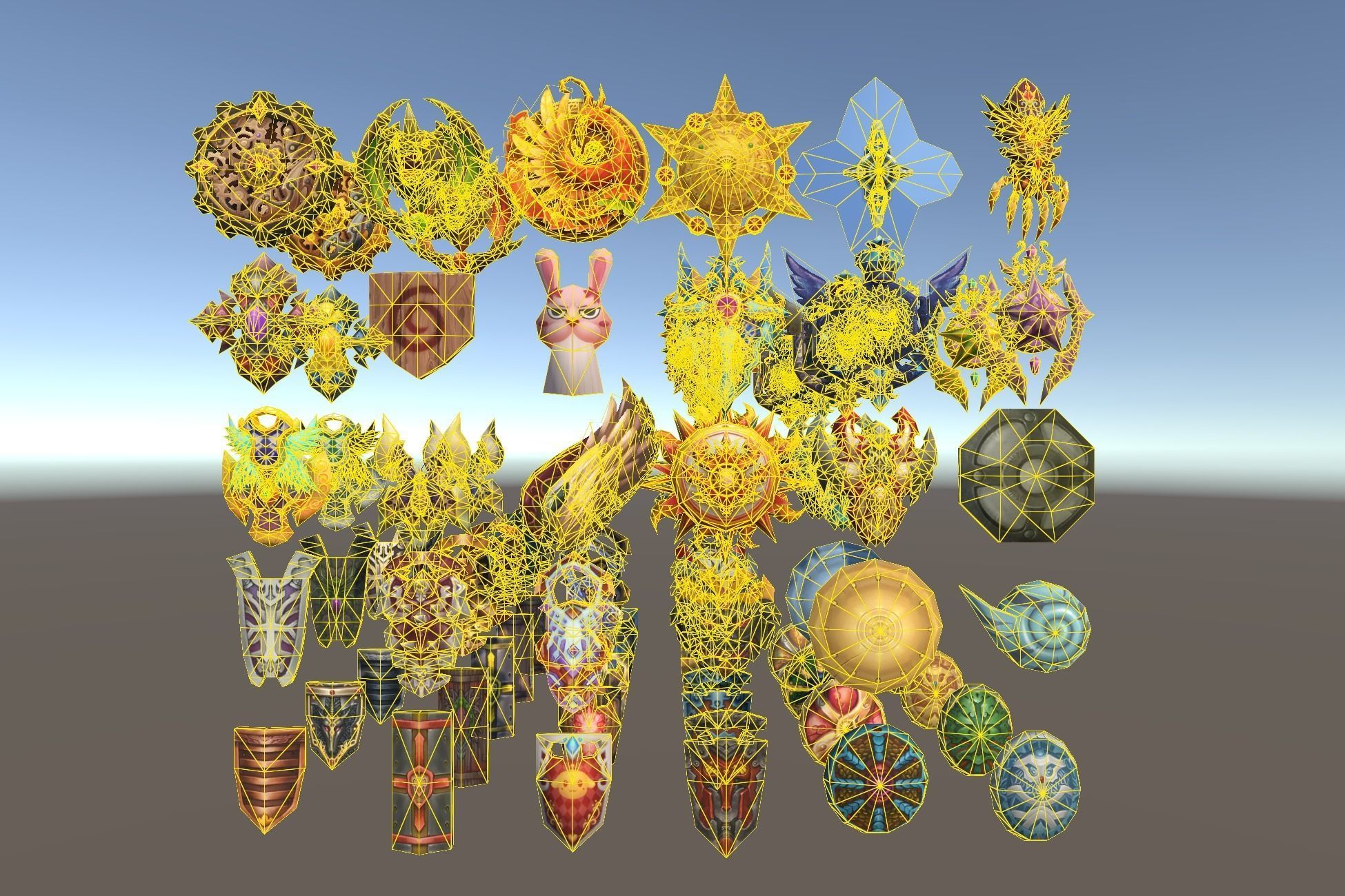 3D model Cartoon Fantasy Weapons Shields VR / AR / low-poly | CGTrader
