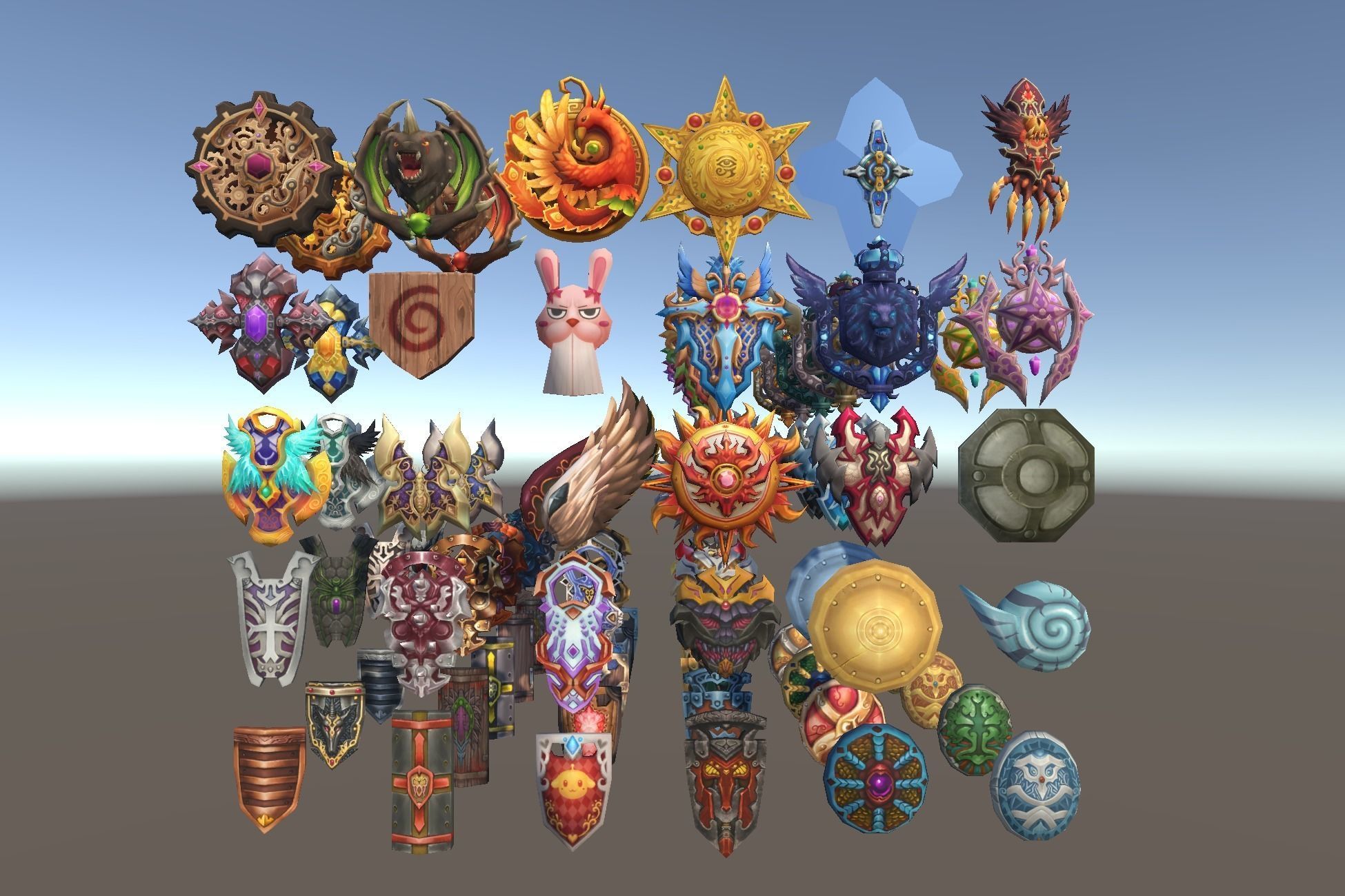 3D model Cartoon Fantasy Weapons Shields VR / AR / low-poly | CGTrader