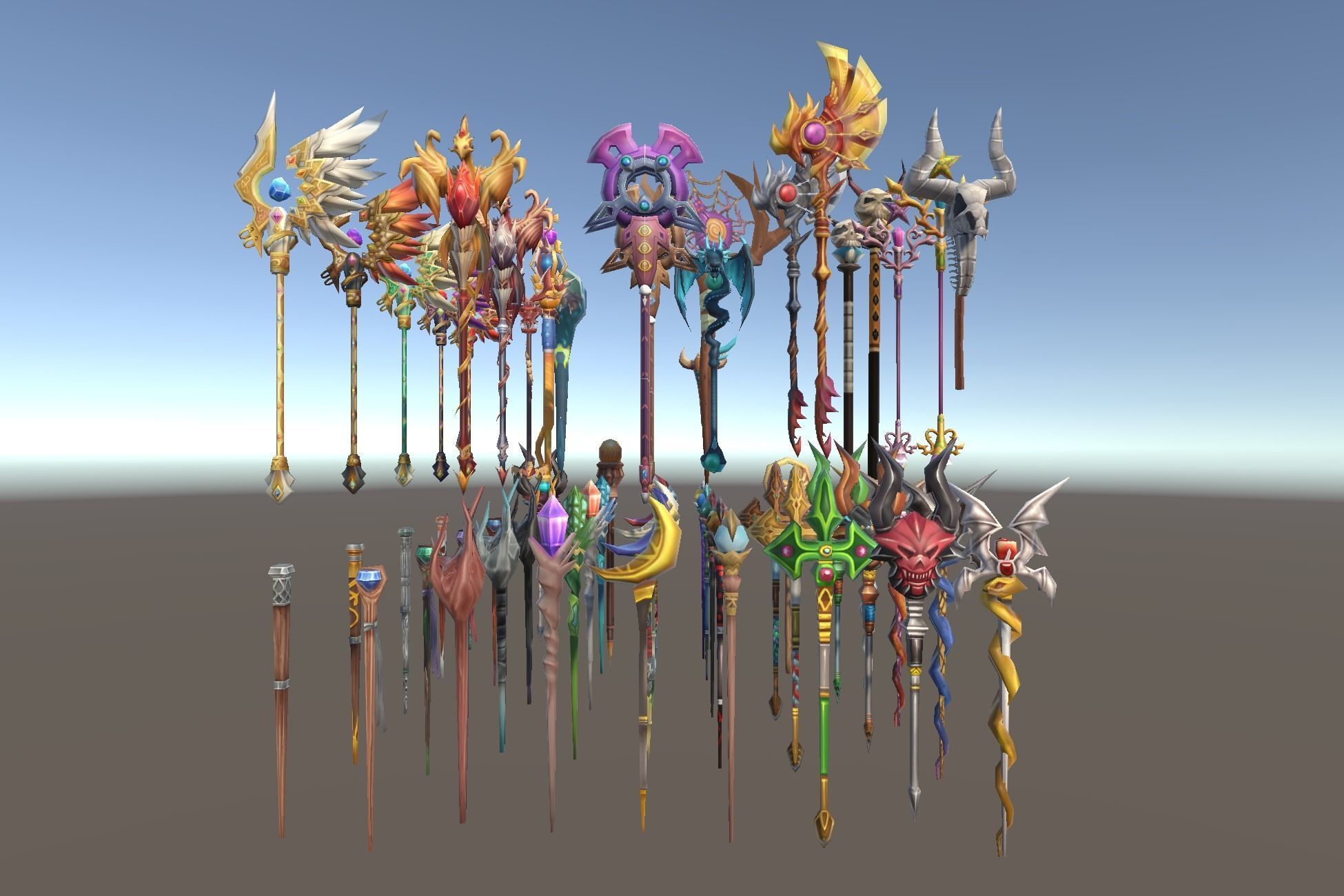 3D model Cartoon Fantasy Weapons Staffs VR / AR / low-poly | CGTrader