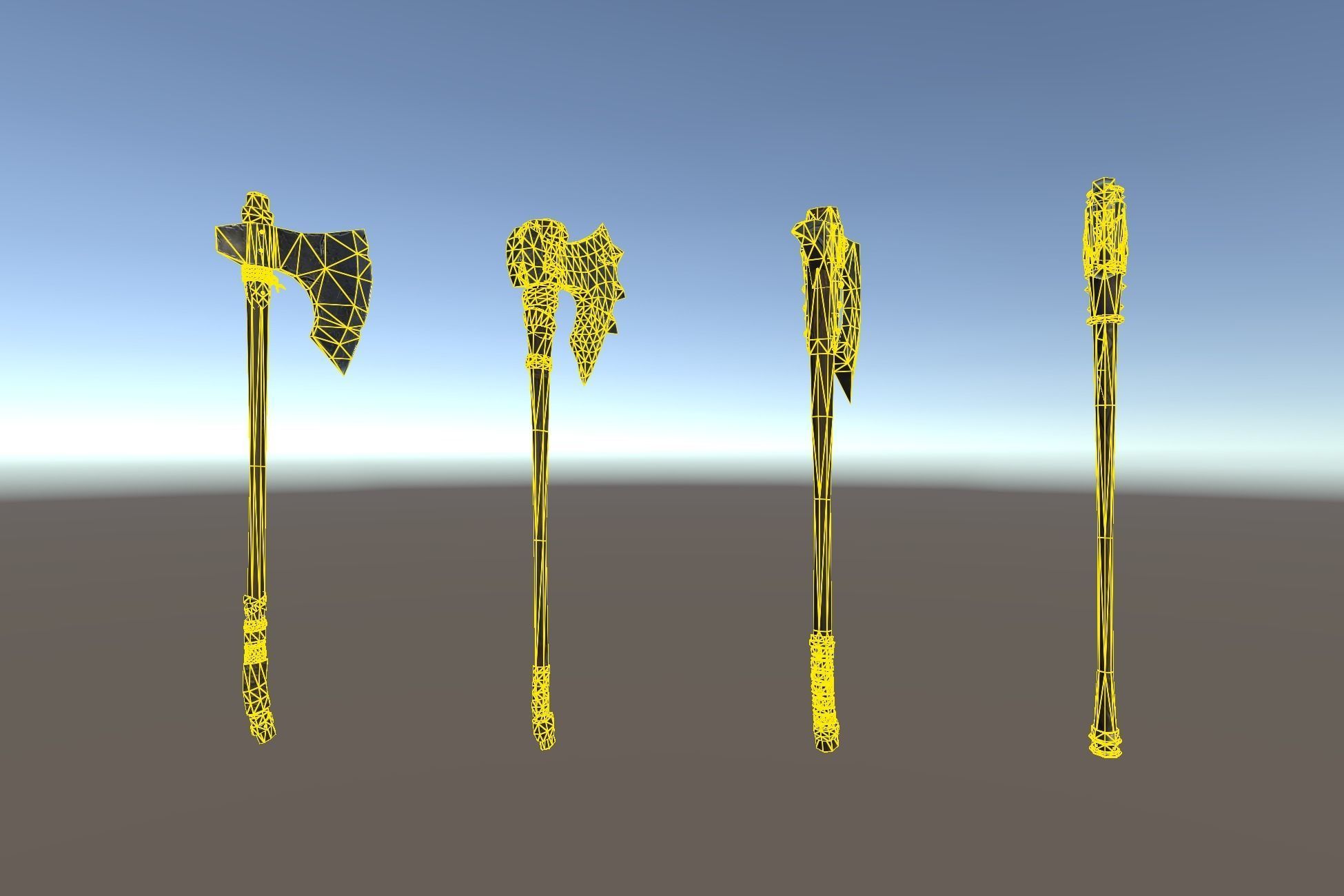3D model PBR Fantasy Weapons Axes VR / AR / low-poly | CGTrader