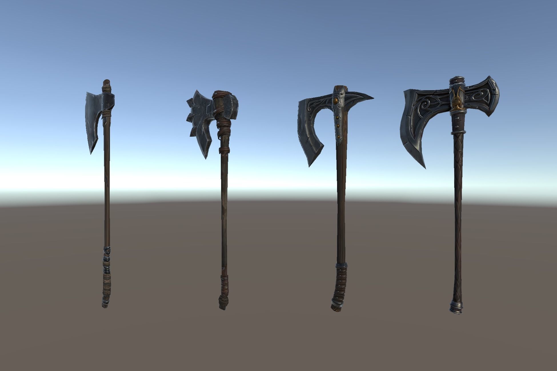 3D model PBR Fantasy Weapons Axes VR / AR / low-poly | CGTrader