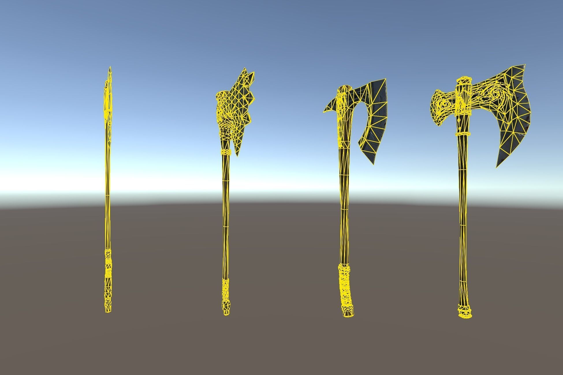 3D model PBR Fantasy Weapons Axes VR / AR / low-poly | CGTrader