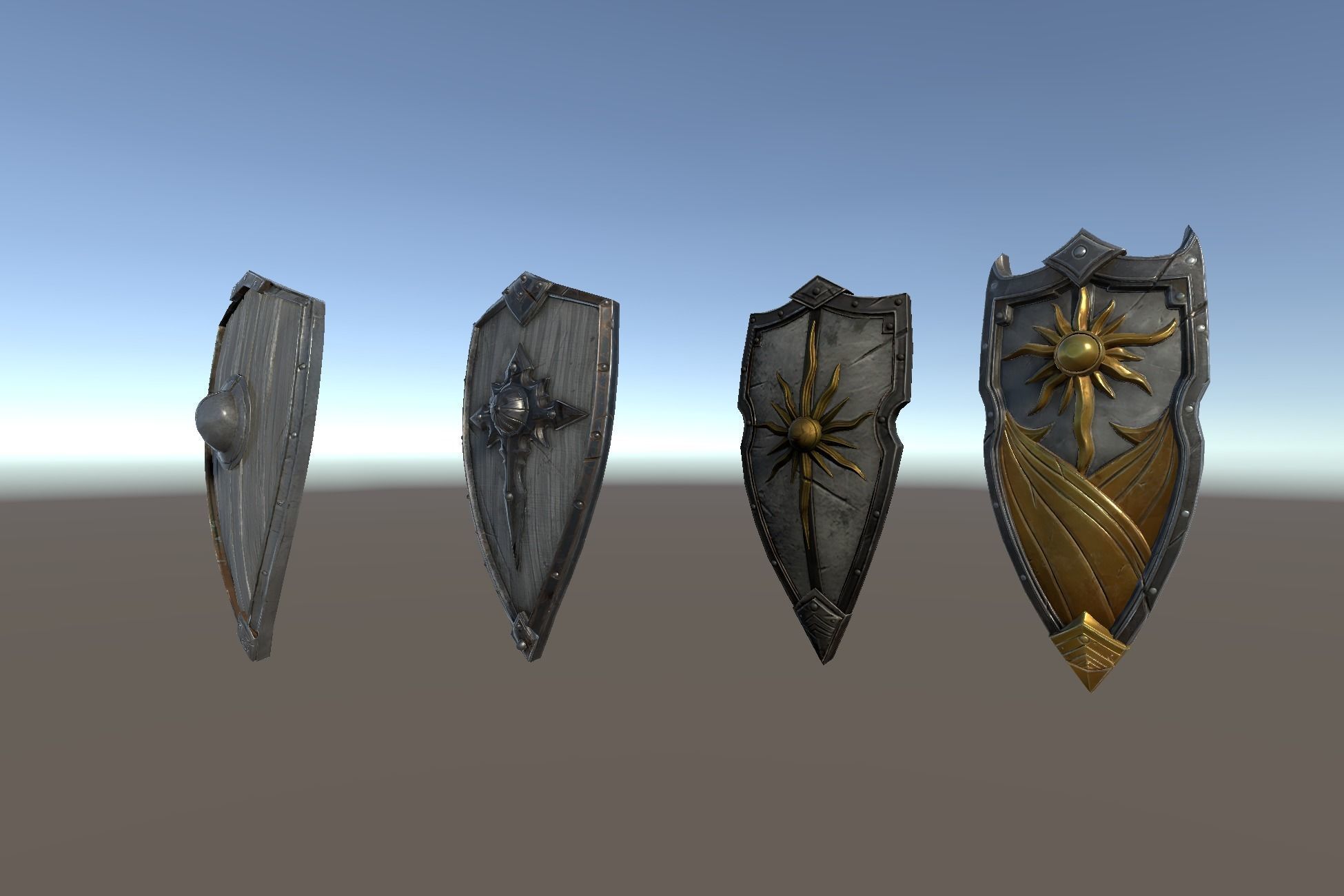 3D model PBR Fantasy Weapons Shields VR / AR / low-poly | CGTrader