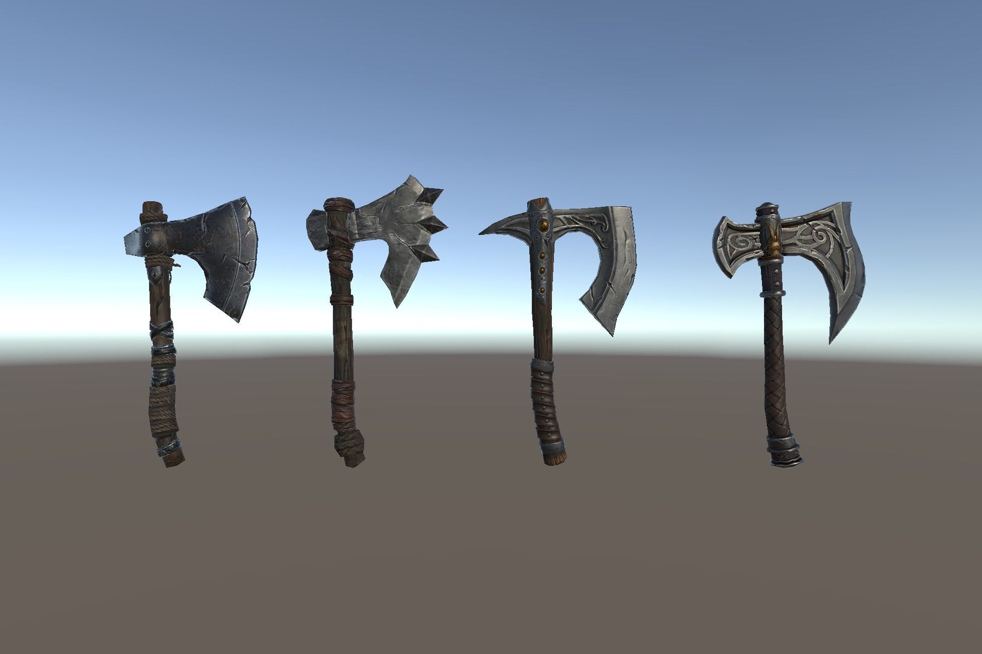 3D model PBR Fantasy Weapons Hand Axes VR / AR / low-poly | CGTrader