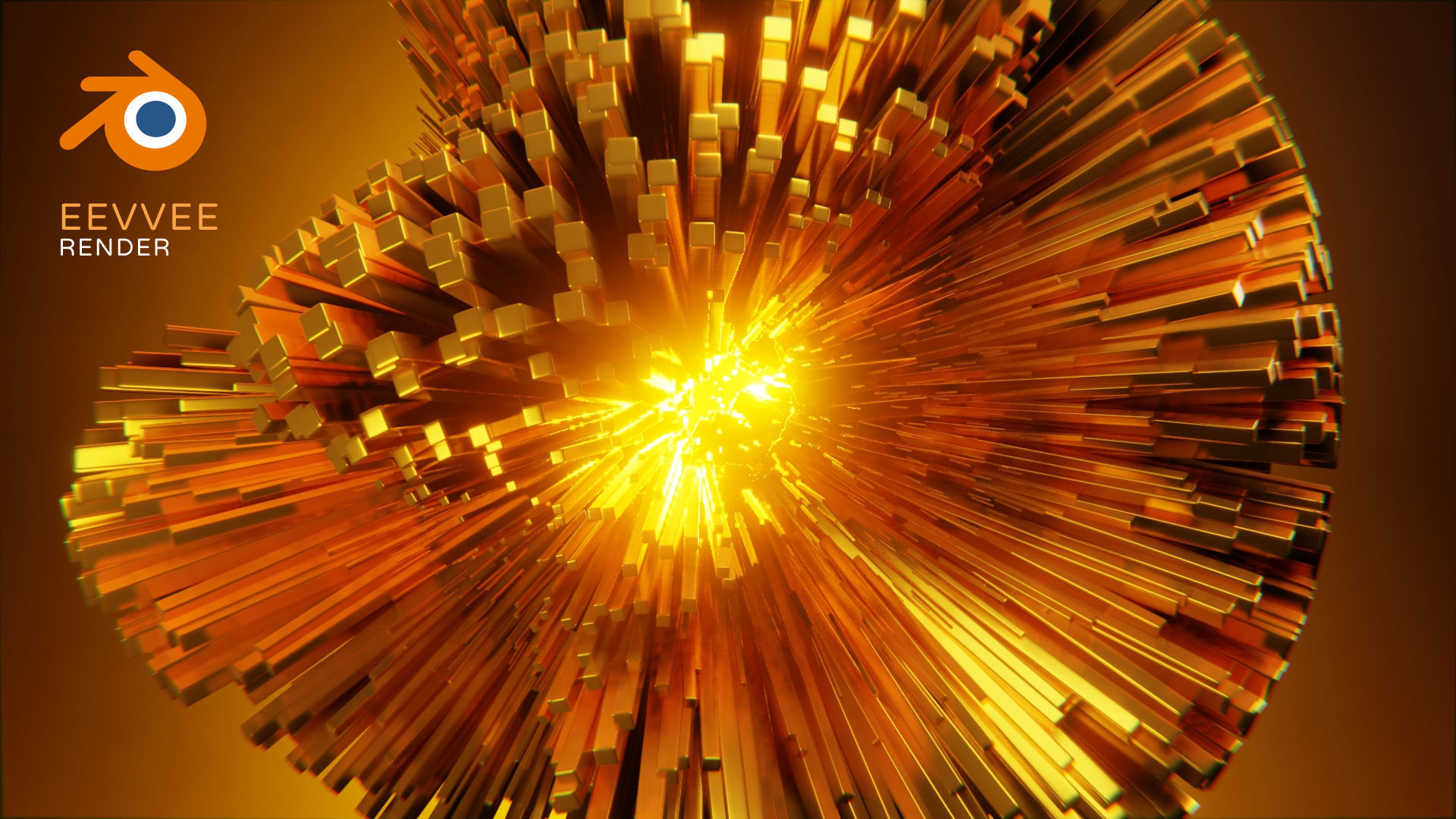 Geometry node Blender 3D gold scene 3D model animated | CGTrader