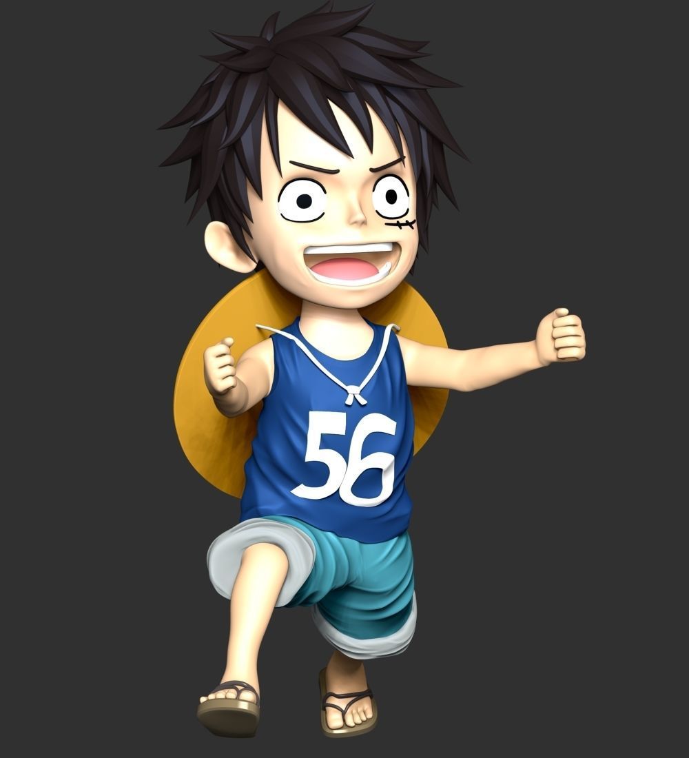 One Piece - Kid Luffy 3D model 3D printable | CGTrader