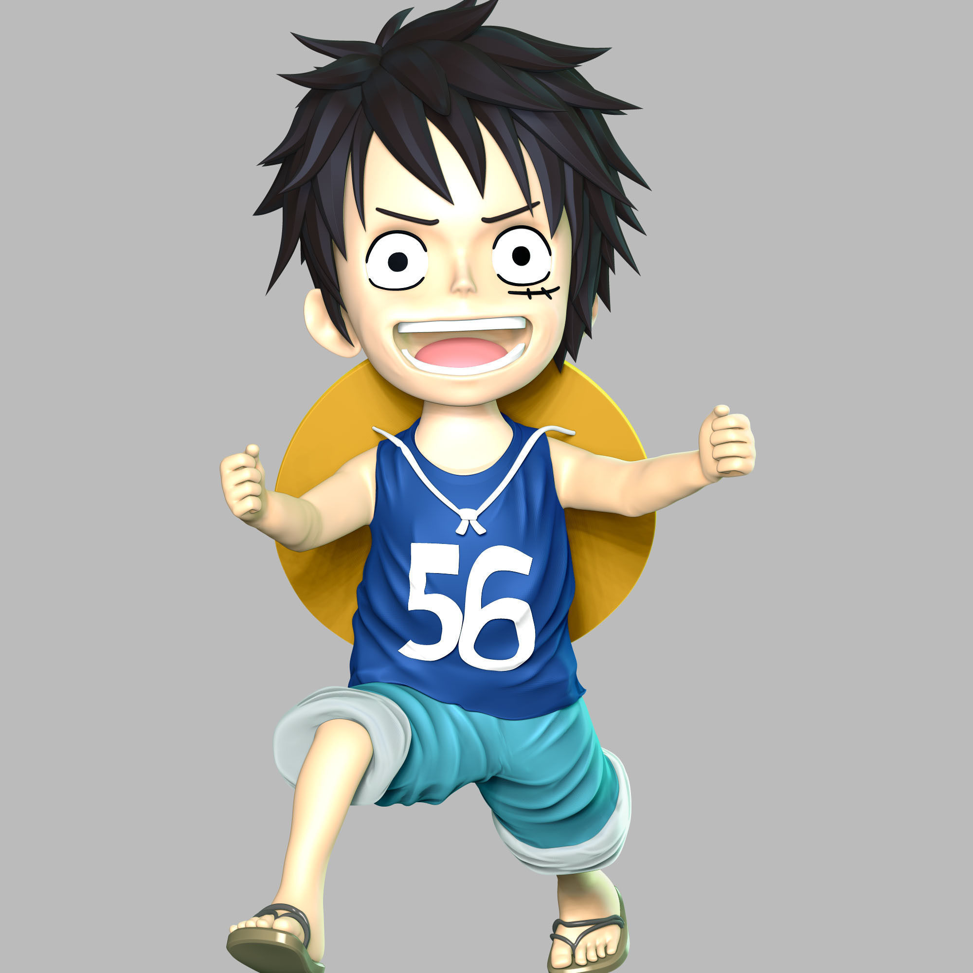 One Piece - Kid Luffy 3D model 3D printable | CGTrader