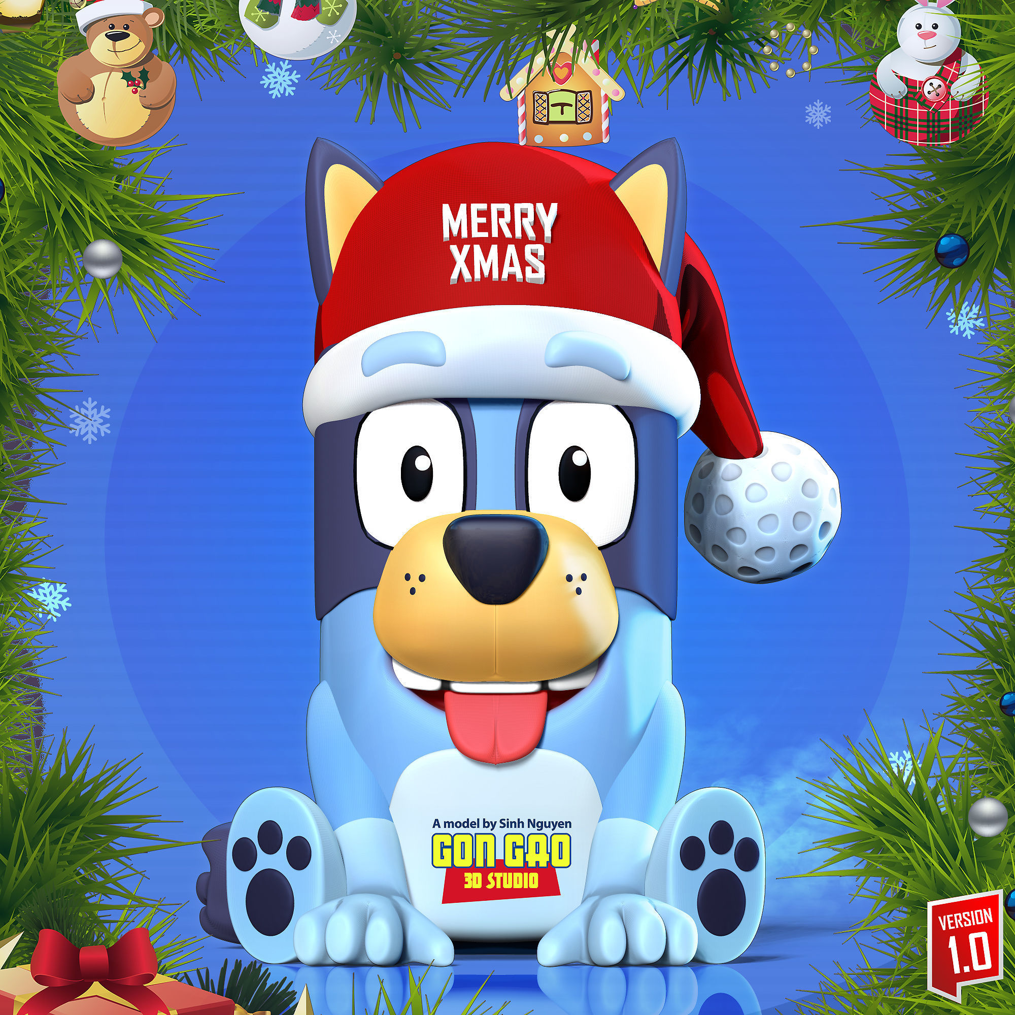 Dog Bluey 3D model 3D printable | CGTrader