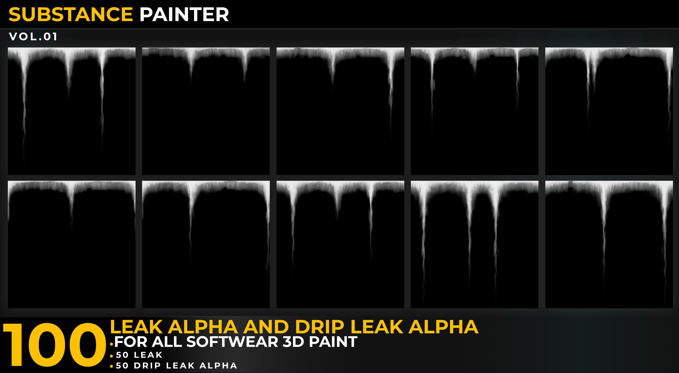 100 Leak Alpha And Drip Leak Vol 01 Texture | CGTrader