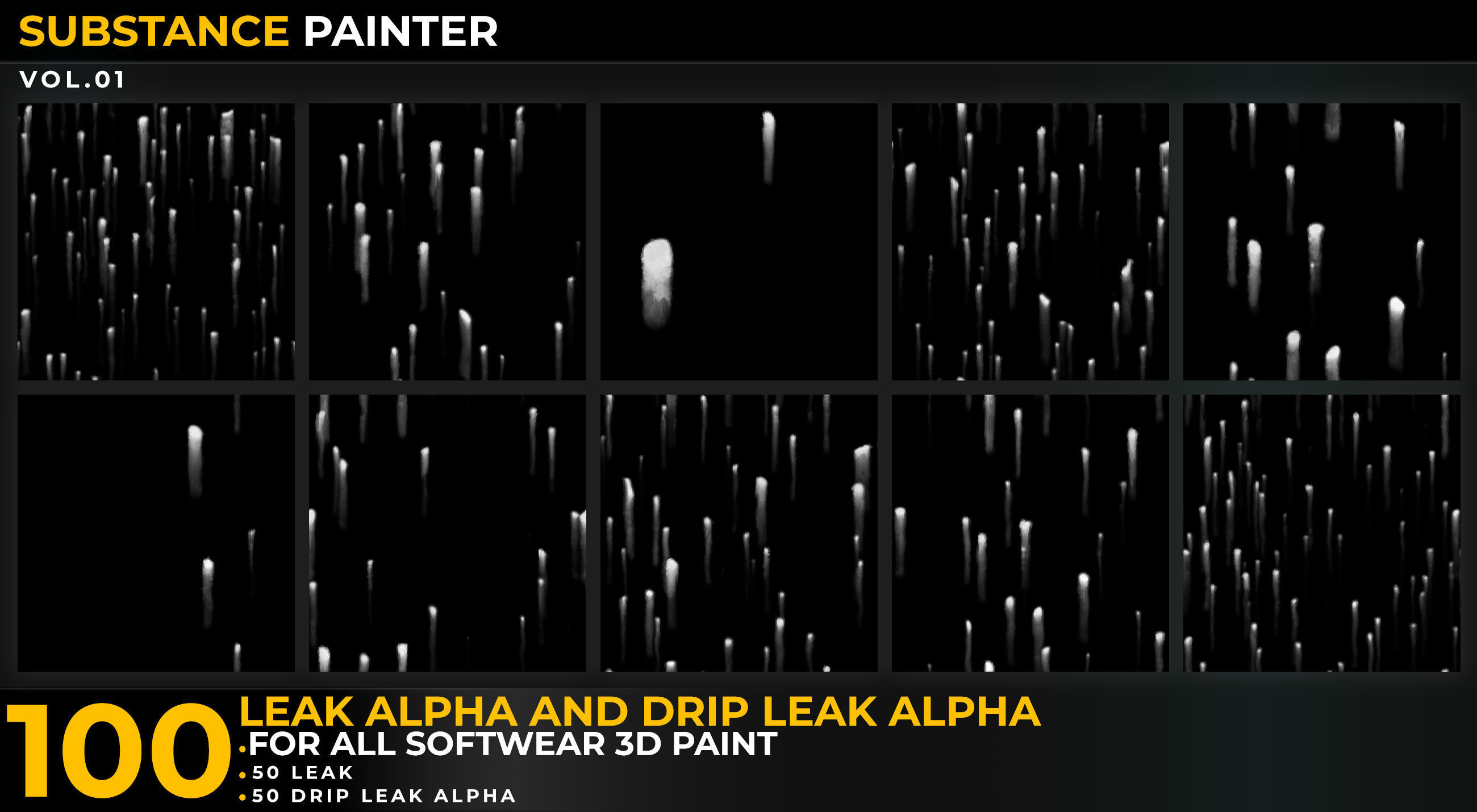 100 Leak Alpha And Drip Leak Vol 01 Texture | CGTrader