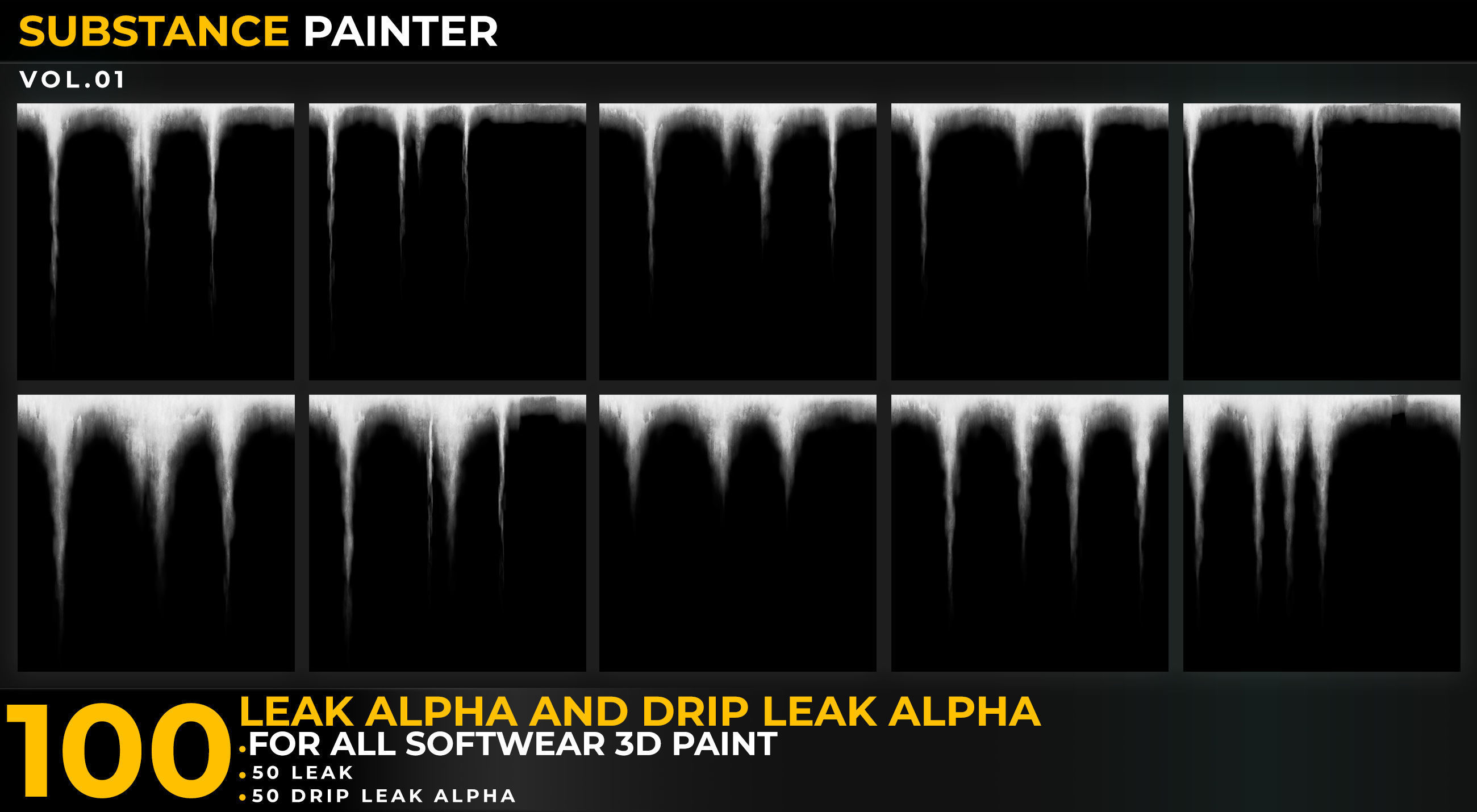 100 Leak Alpha And Drip Leak Vol 01 Texture | CGTrader