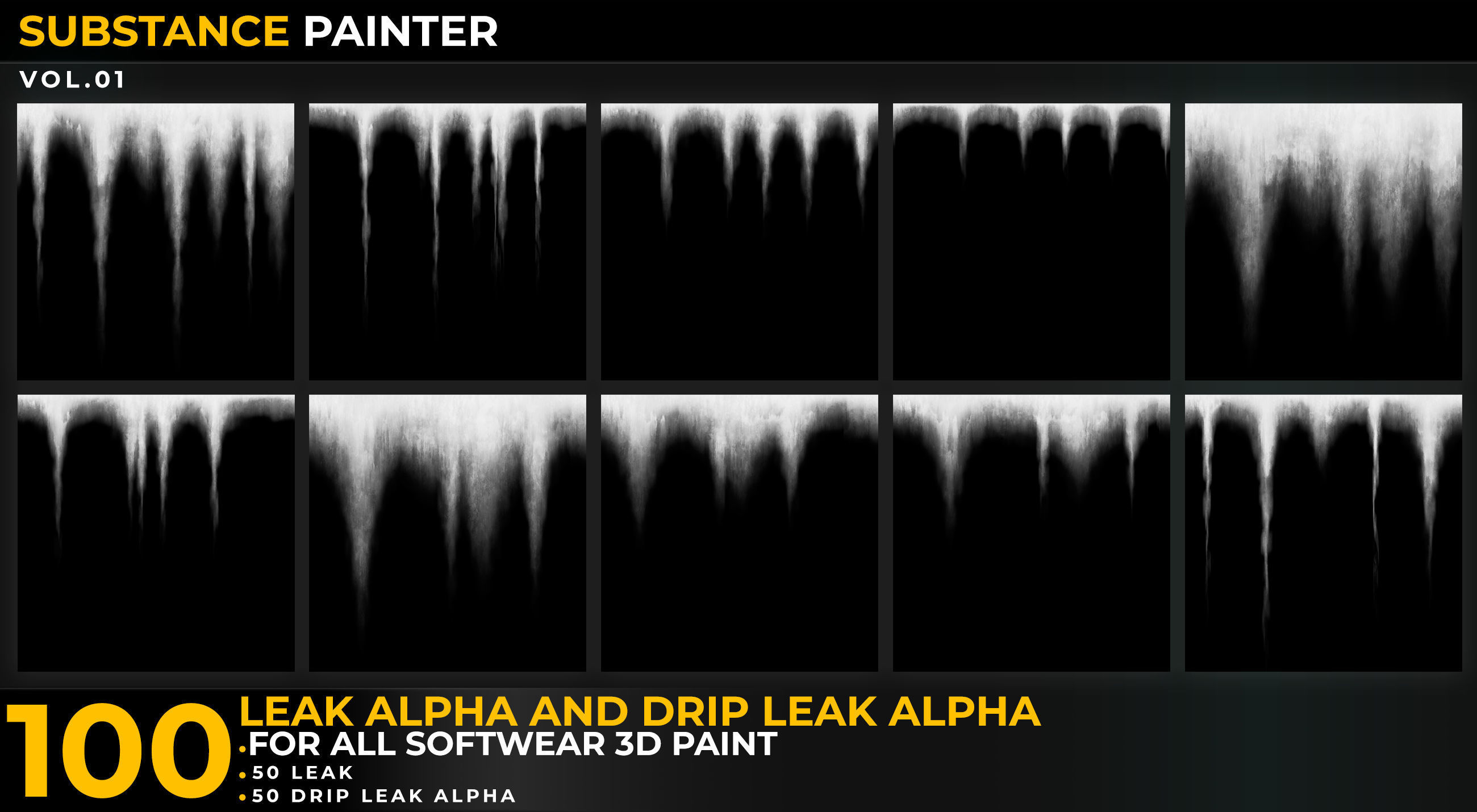 100 Leak Alpha And Drip Leak Vol 01 Texture | CGTrader