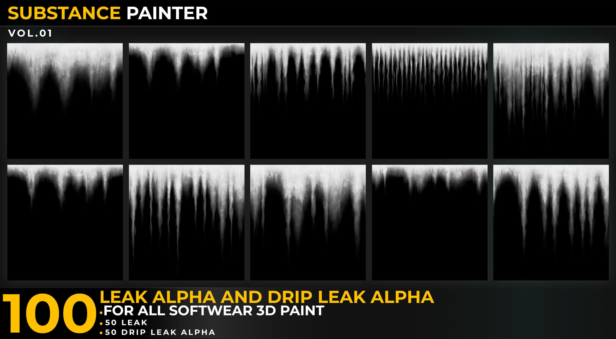100 Leak Alpha And Drip Leak Vol 01 Texture | CGTrader
