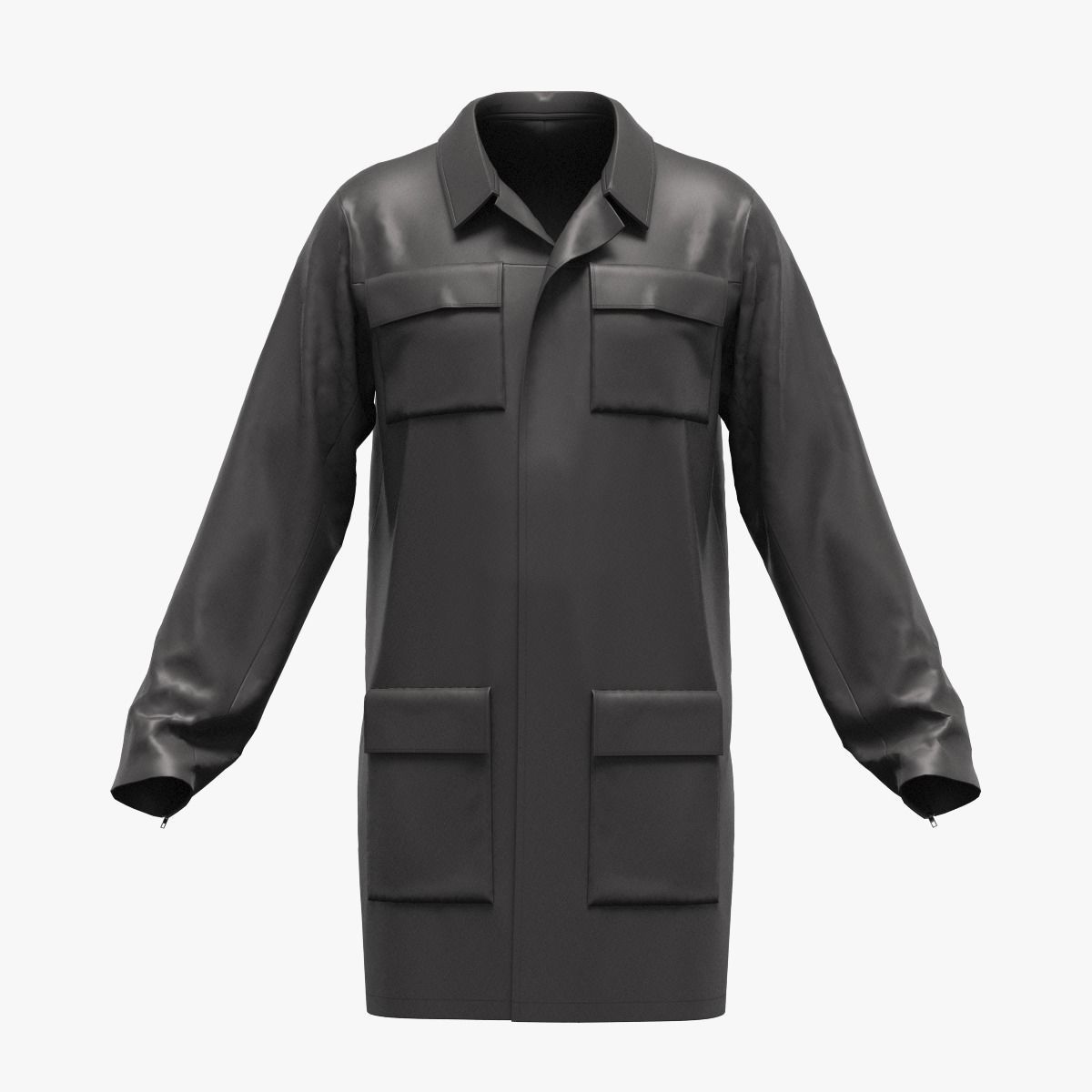 Male long jacket 3D model animated rigged | CGTrader