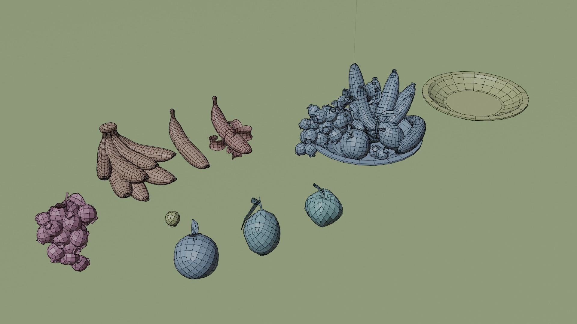 Cute Fruits free 3D model | CGTrader