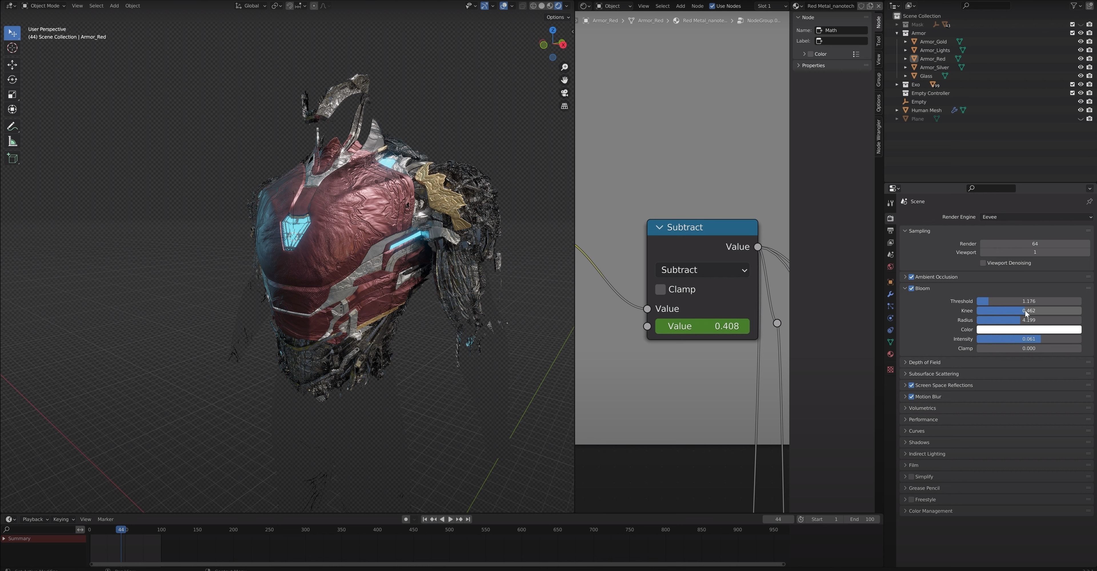 Iron Man Mark 85 3d Model With Nano Tech Simulation 3D model animated ...