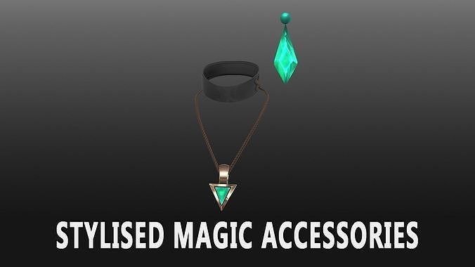 3D model Stylised Magic Accessories l Game ready l Handpainted VR / AR ...