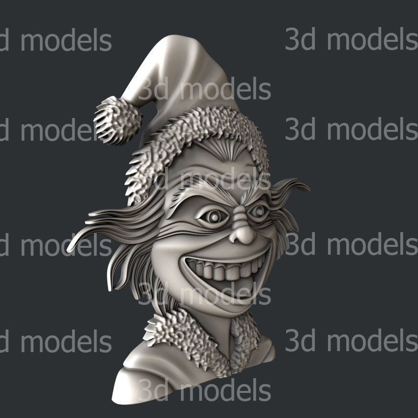 3d STL models for CNC router or 3dprinter Grinch P481 3D model | CGTrader